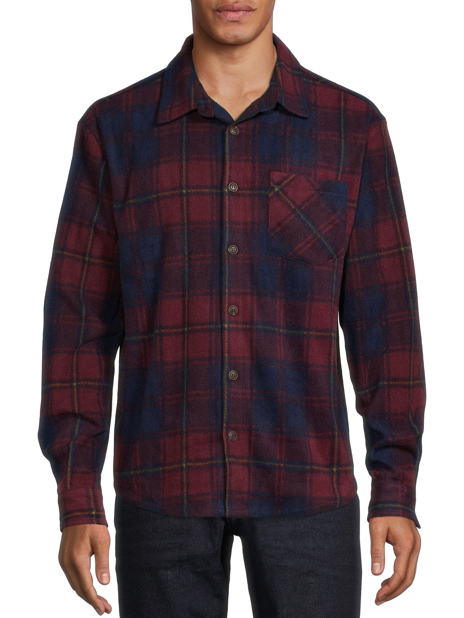 Thread Wave Men’s Polar Fleece Overshirt with Long Sleeves - Walmart.com