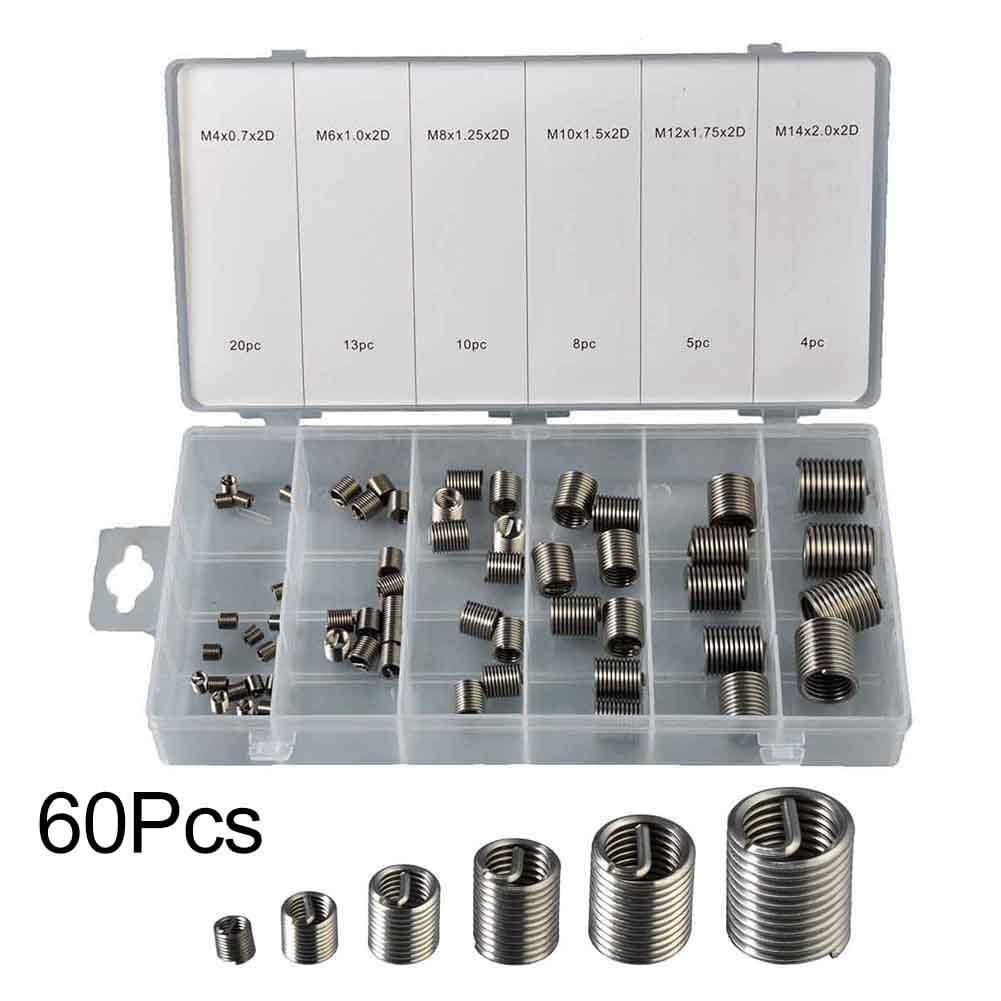 Thread inserts 60 pcs set short M4 - M14 thread repair tap socket ...