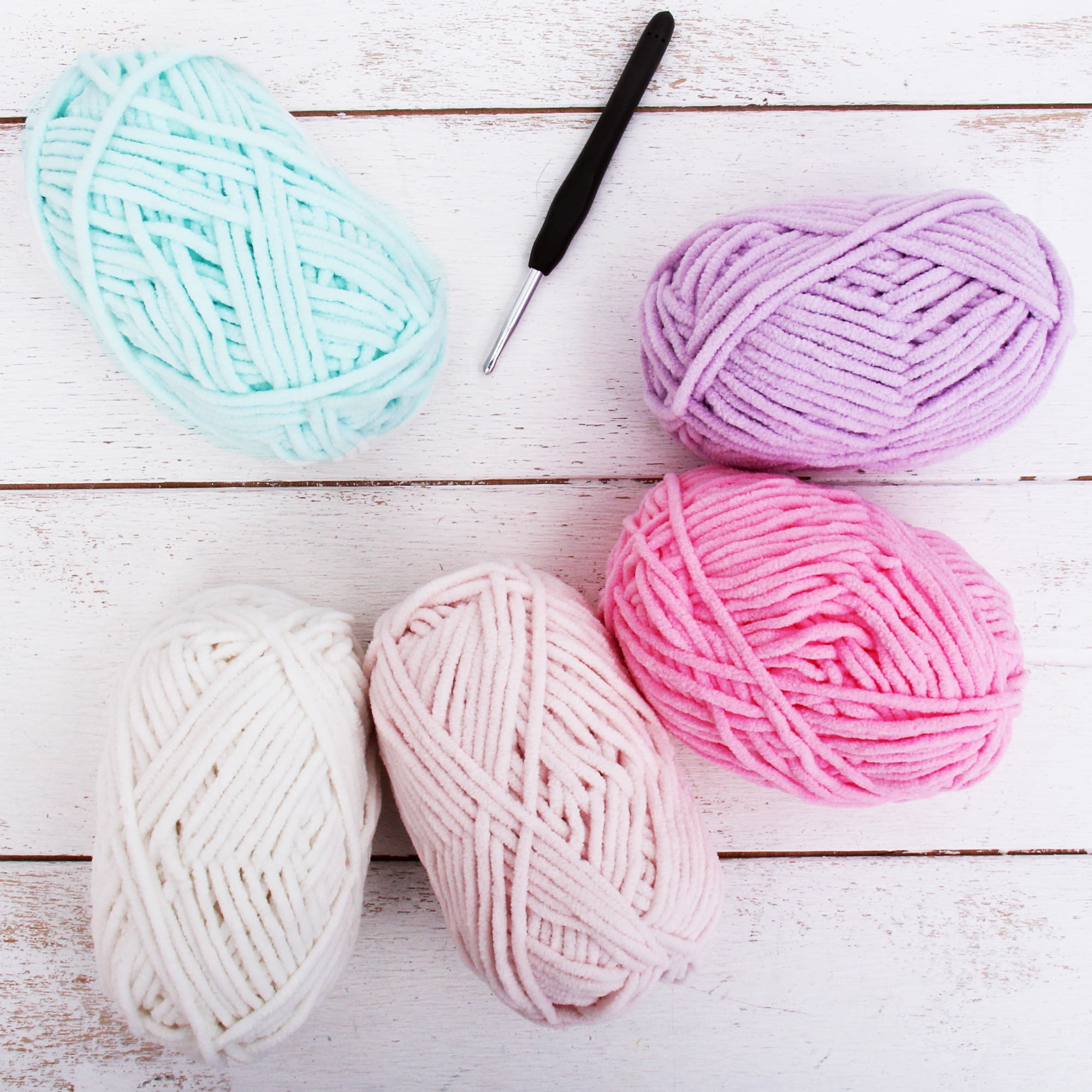 ThreadArt Chenille Yarn Set for Crocheting, Knitting, Amigurumi, Super ...