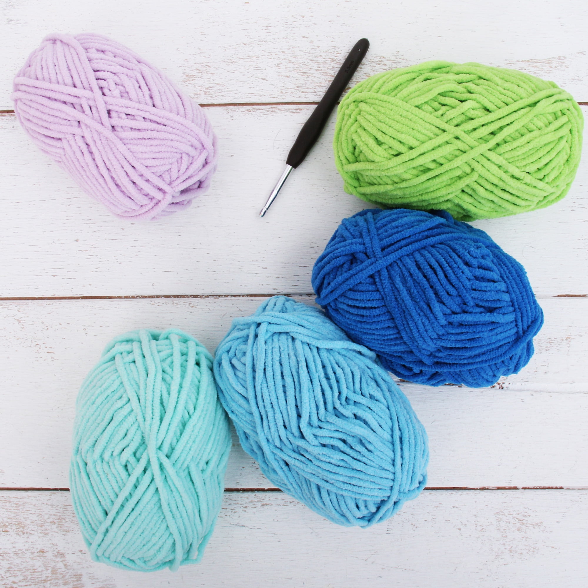 ThreadArt Chenille Yarn Set for Crocheting, Knitting, Amigurumi, Super ...
