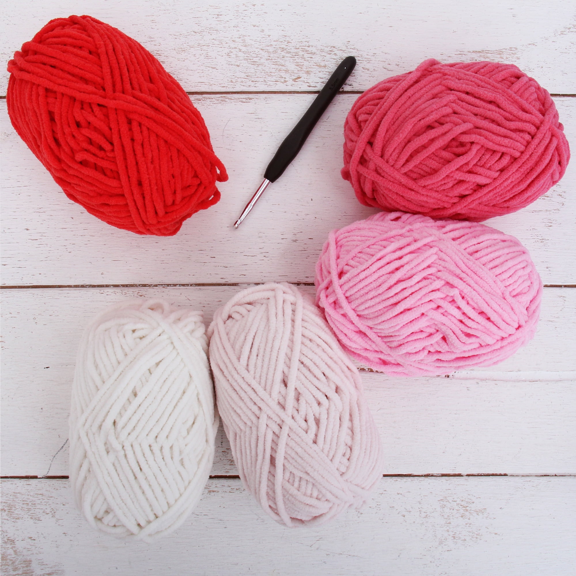 ThreadArt Chenille Yarn Set for Crocheting, Knitting, Amigurumi, Super ...