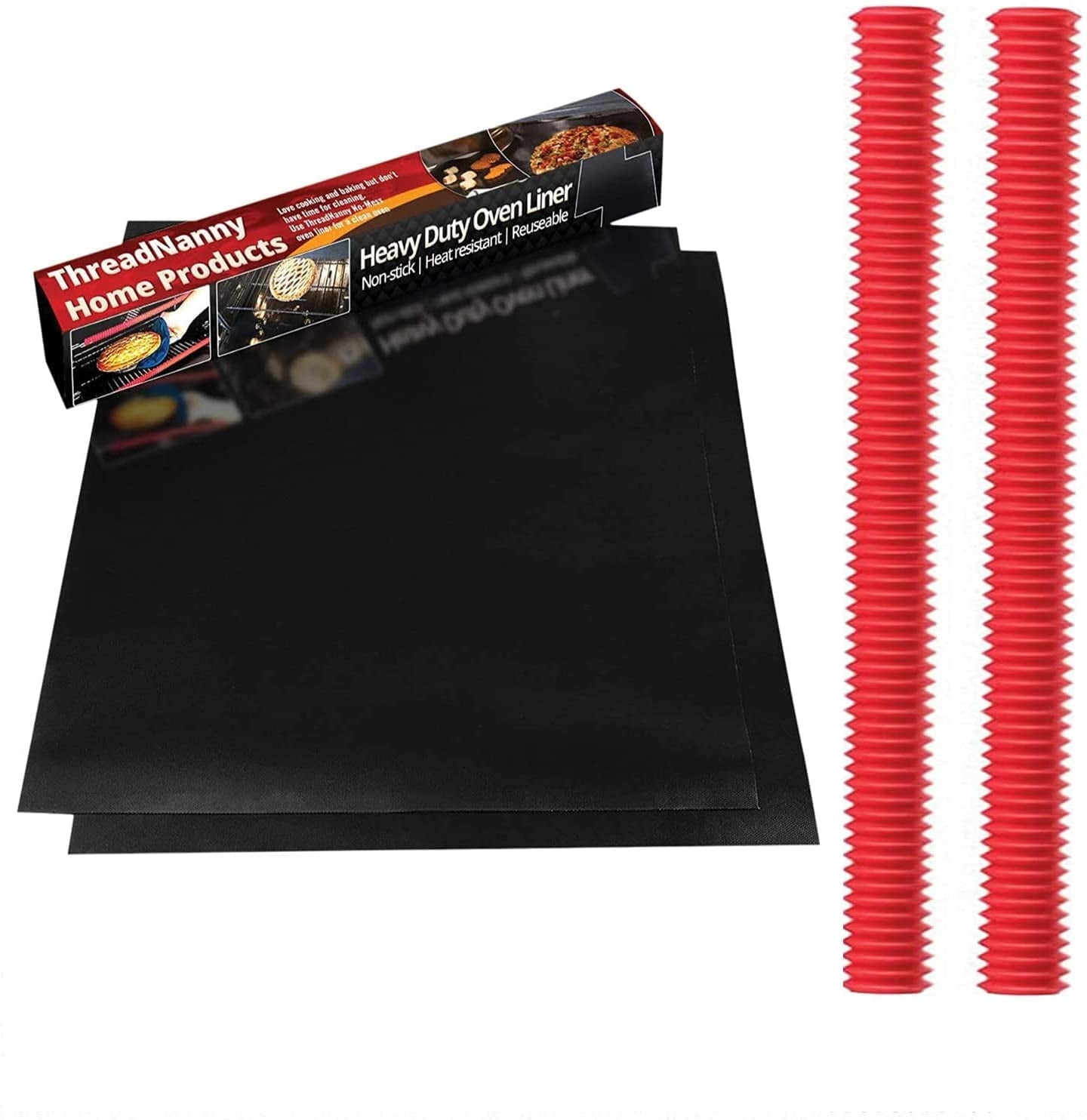 ThreadNanny 2-Pack Silicone Oven Liners & Rack Protectors, Heavy Duty ...