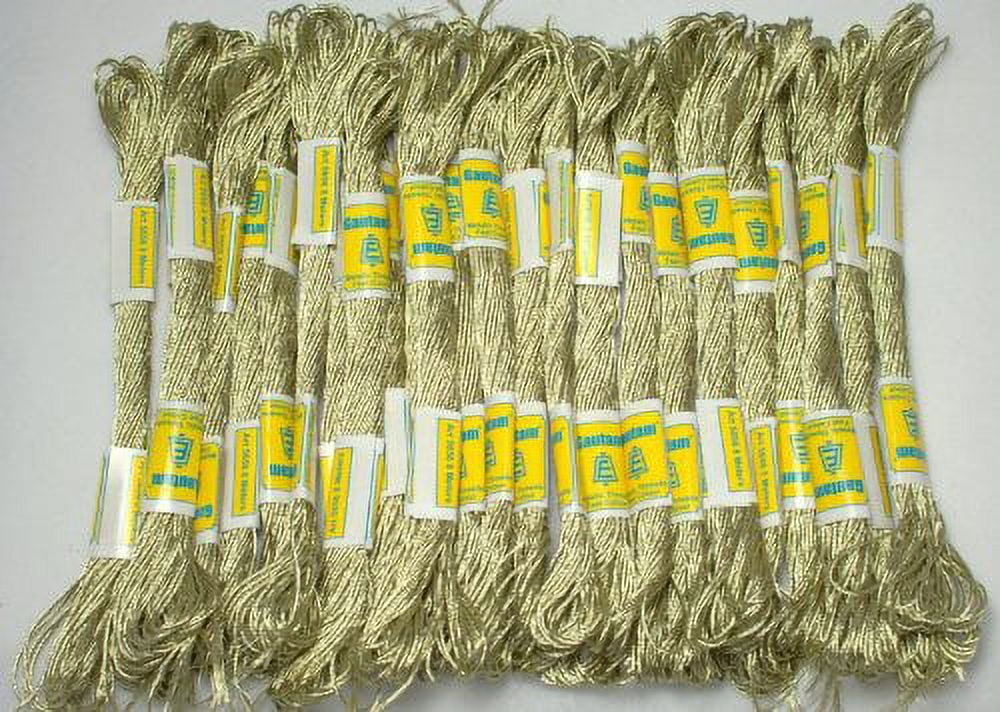 ThreadNanny 24 White Gold Skeins of 100 Percentage Cotton Metallic ...
