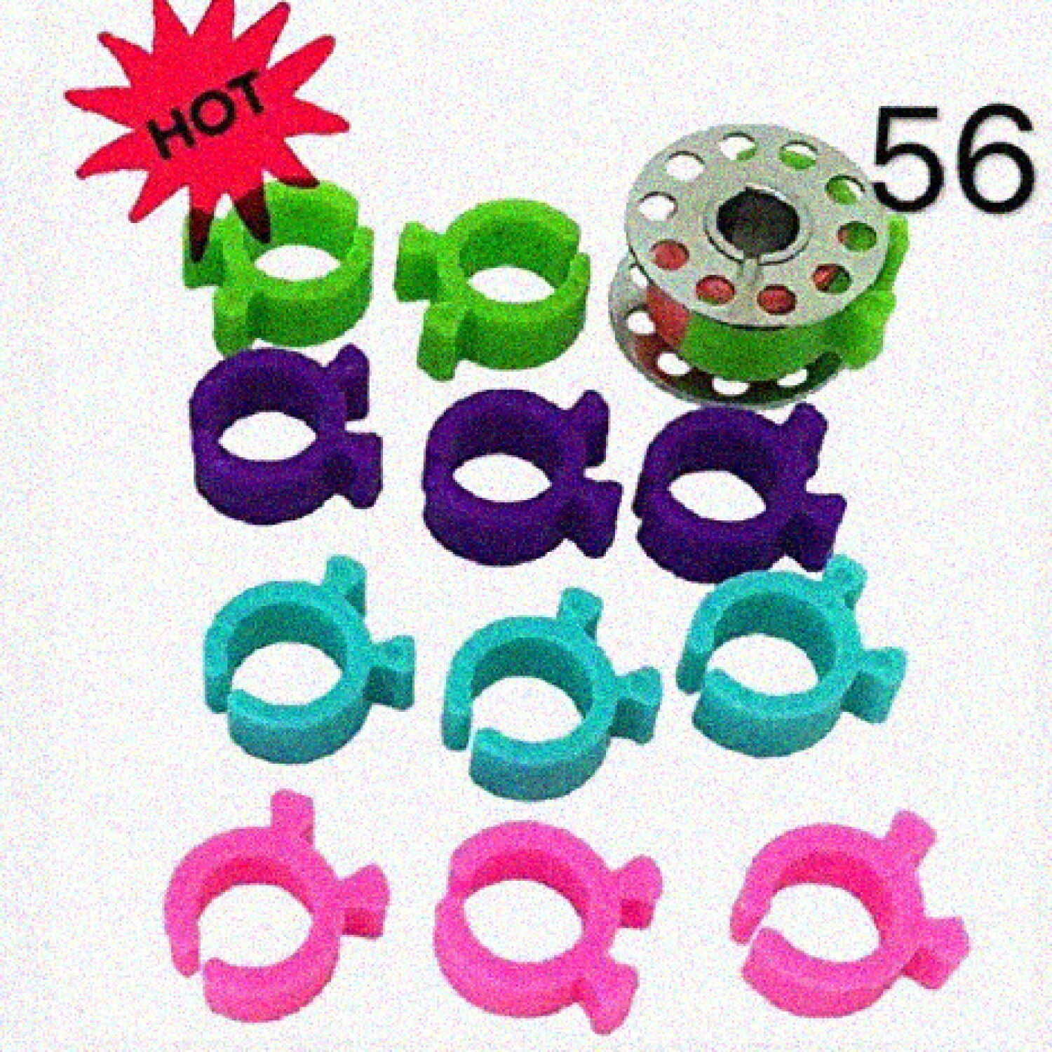 ThreadTidy 56-Piece Bobbin Clips & Spool Huggers: Ultimate Sewing ...