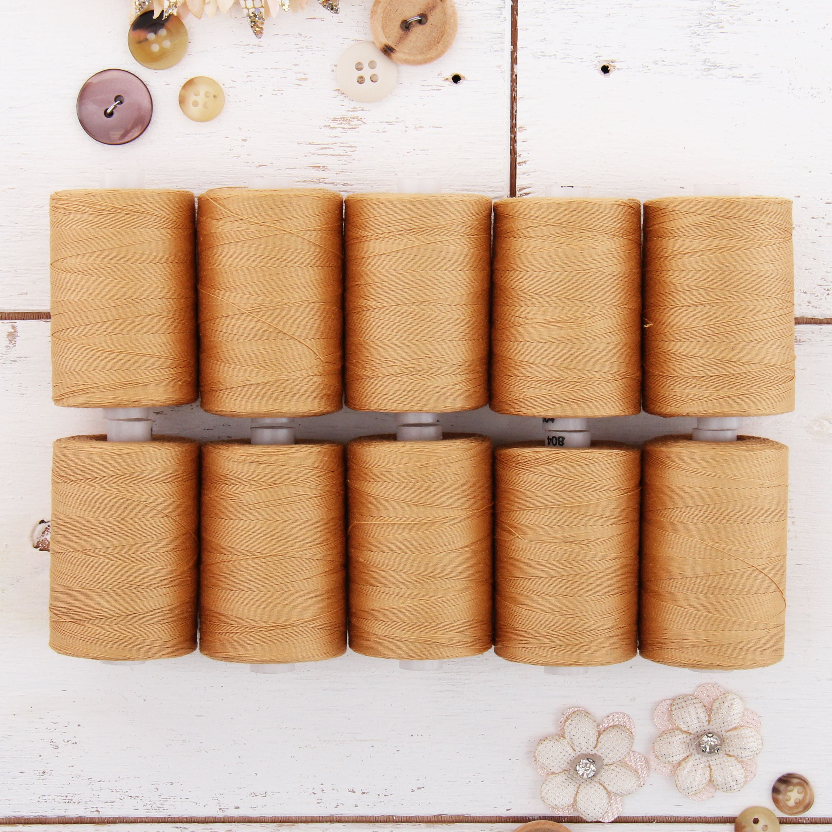 Threadart 100% Cotton Thread Set | 10 Beige Spools | 1000M (1100 Yards ...