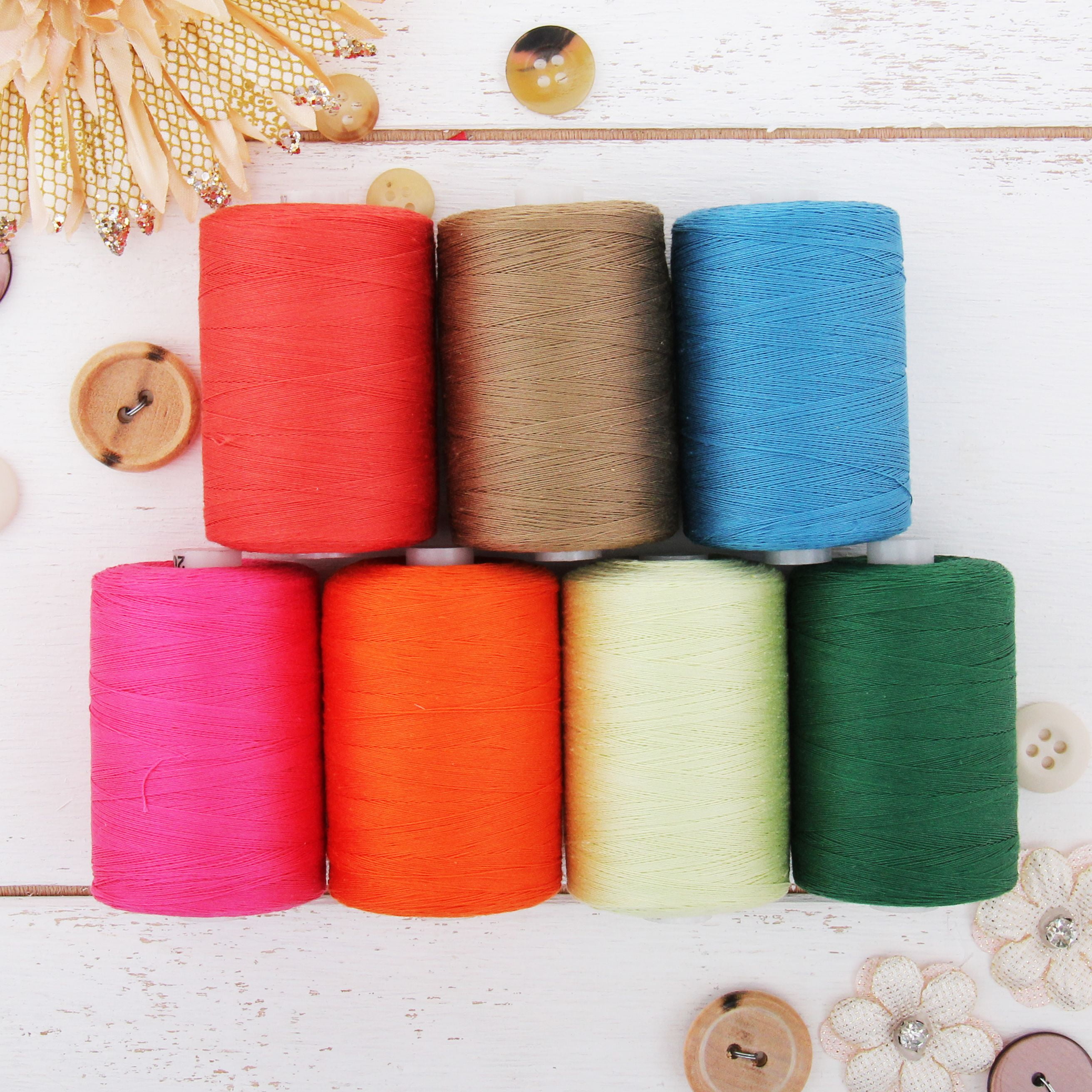 Threadart 100% Cotton Thread Set | 7 Southwest Color Spools | 1000M ...