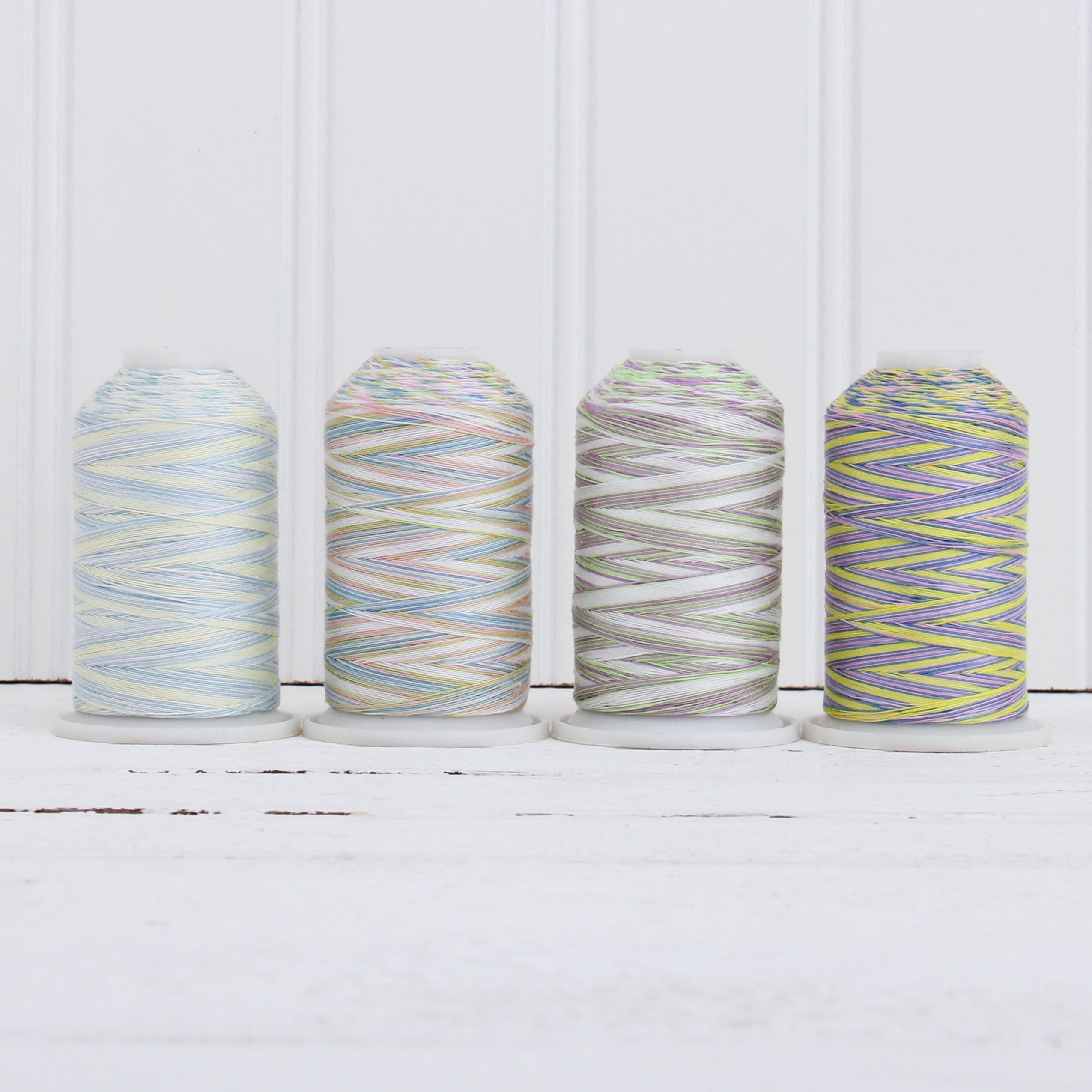 Threadart 100% Cotton Variegated Thread Set | 4 Cones Pastel Colors ...