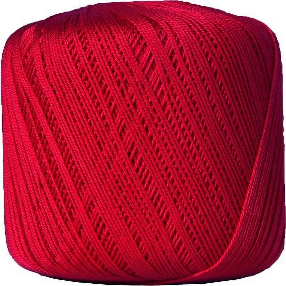 Threadart Crochet Thread, 100% Cotton, Size 10, Mercerized, Red, 175 ...