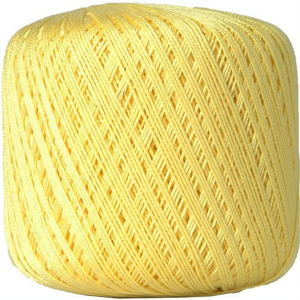 Threadart 100% Cotton Crochet Yarn, Size 10, Yellow, Ideal for ...