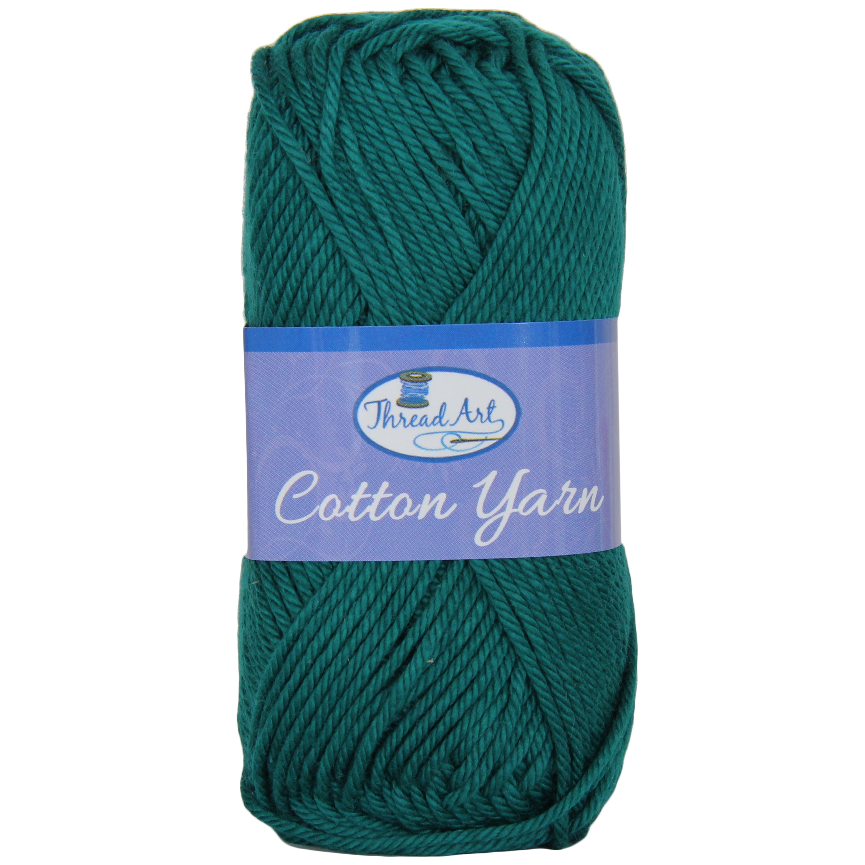 Threadart 100% Pure Cotton Crochet Yarn, Dark Green, 50g Skeins ...
