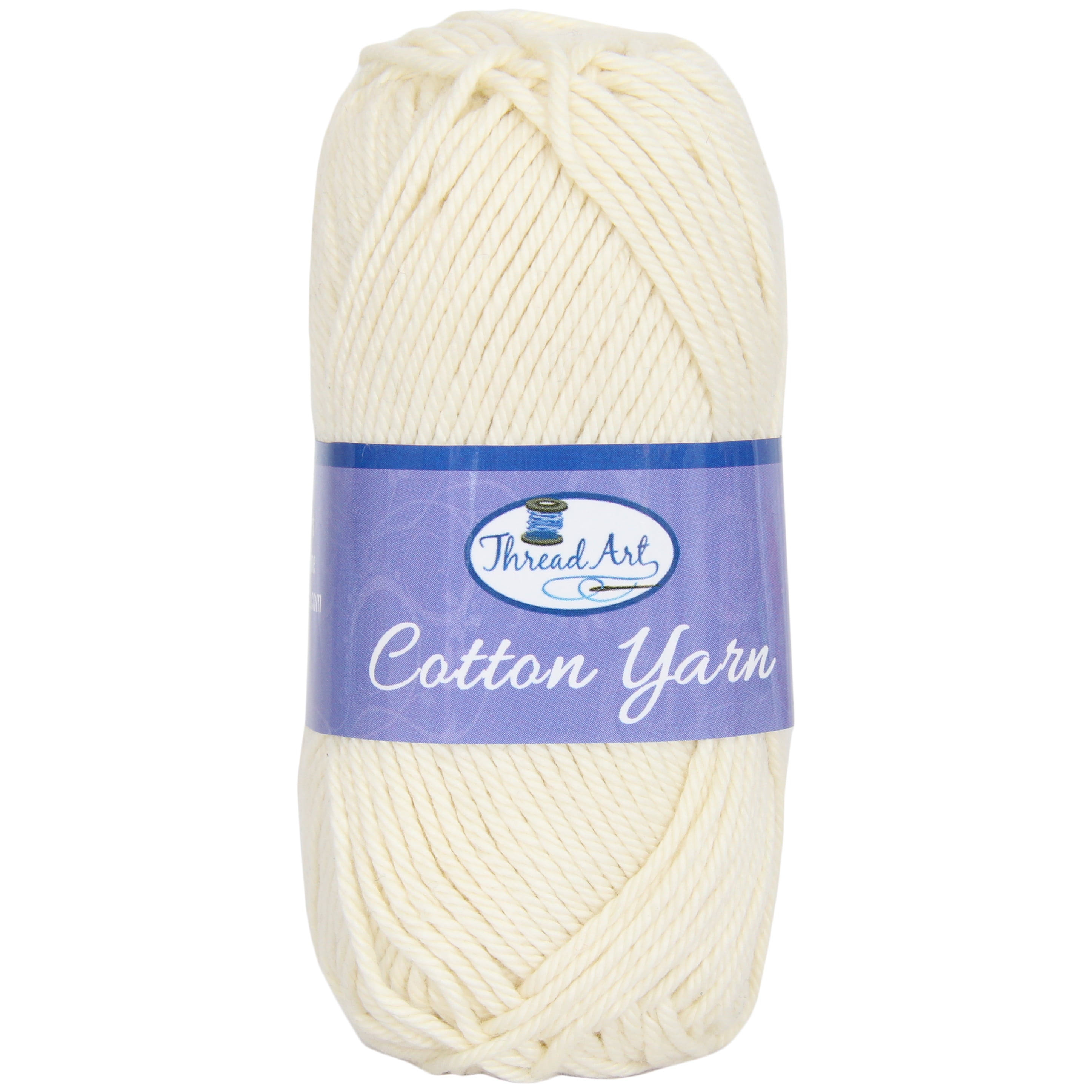 Threadart 100% Pure Cotton Crochet Yarn | 50 gram Skeins | Worsted ...