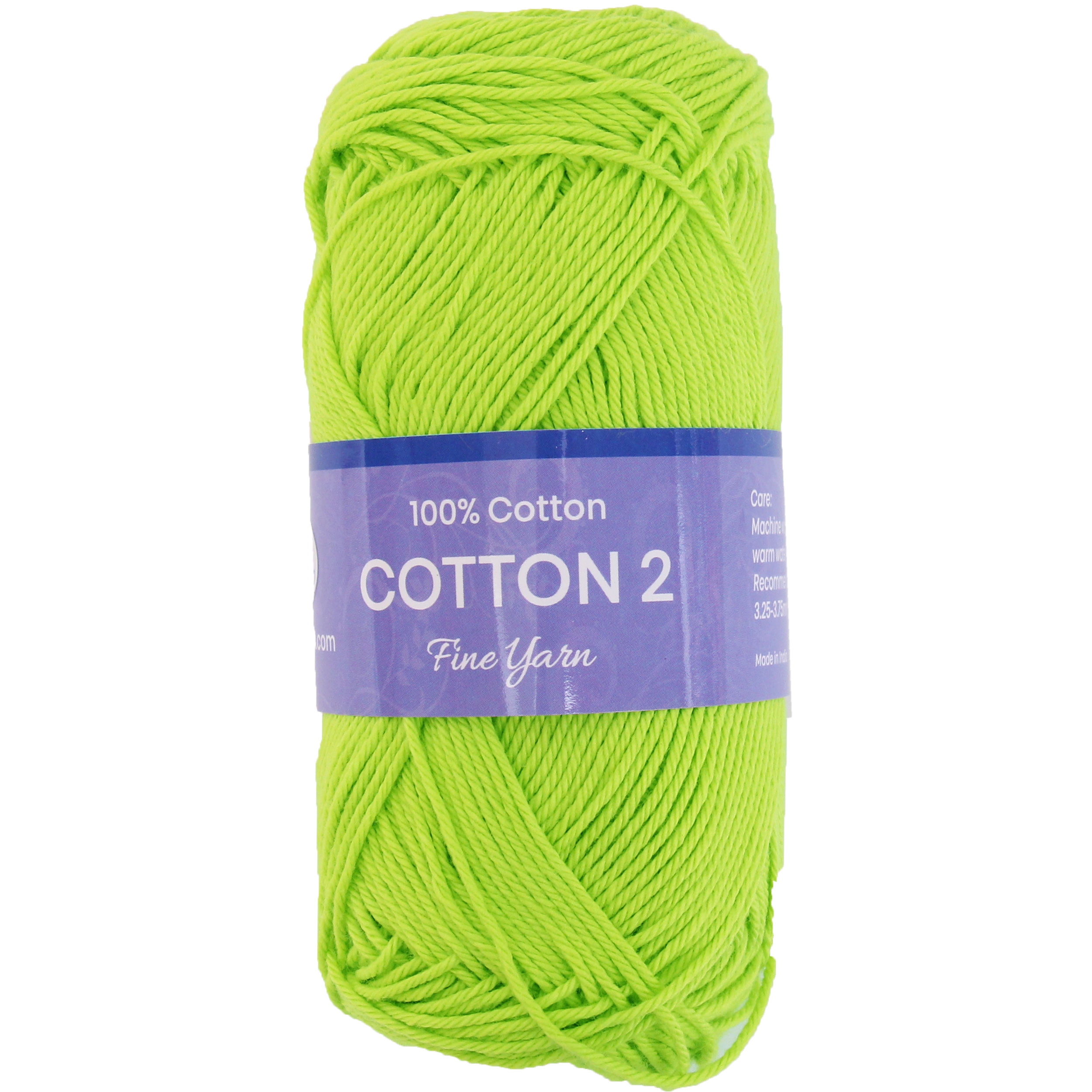 Threadart 100% Pure Cotton Crochet Yarn Size 2 Lime 50g Skeins 165 yds ...