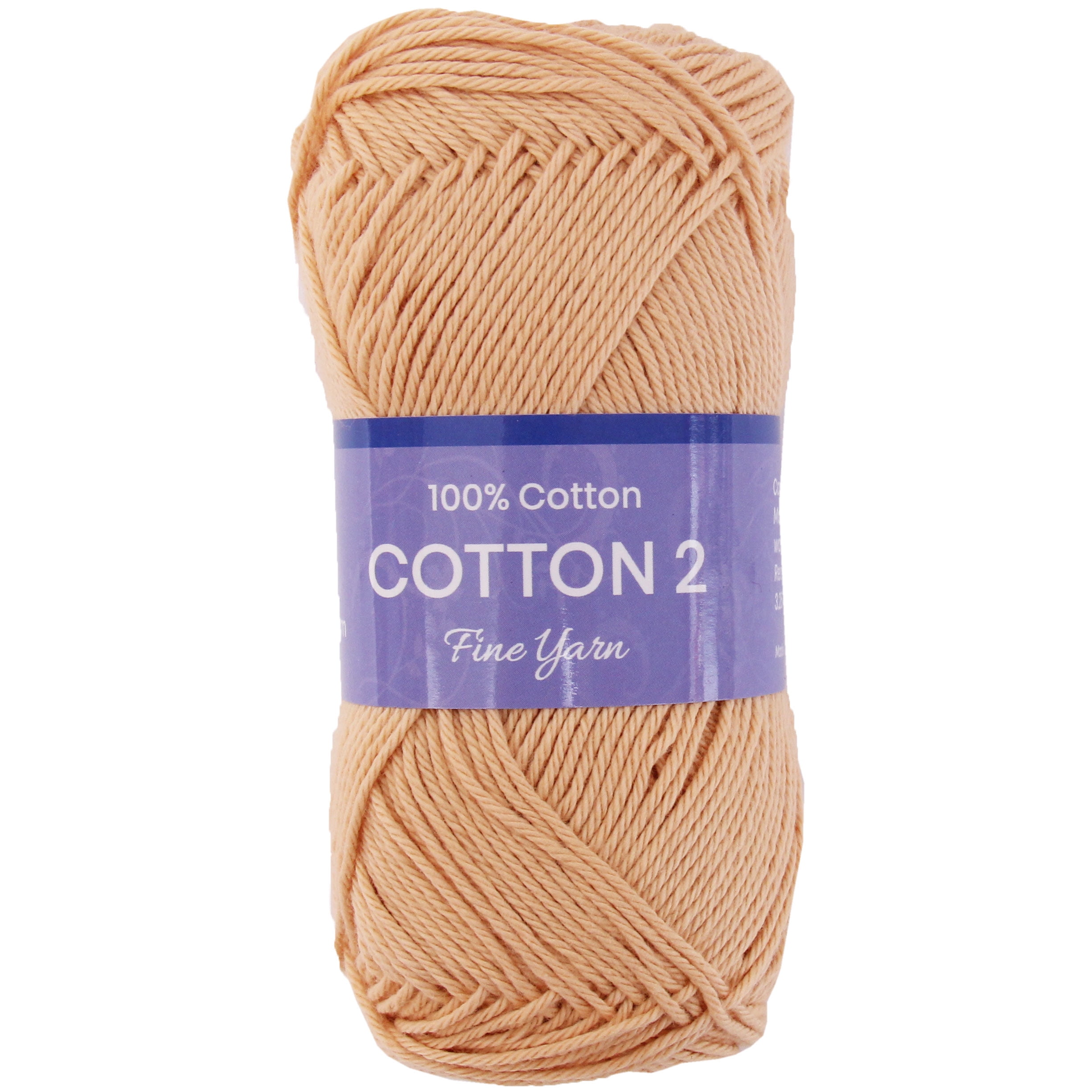 Threadart 100% Cotton Crochet Yarn, Fine #2, 50g, 165 yds, Lt Beige ...