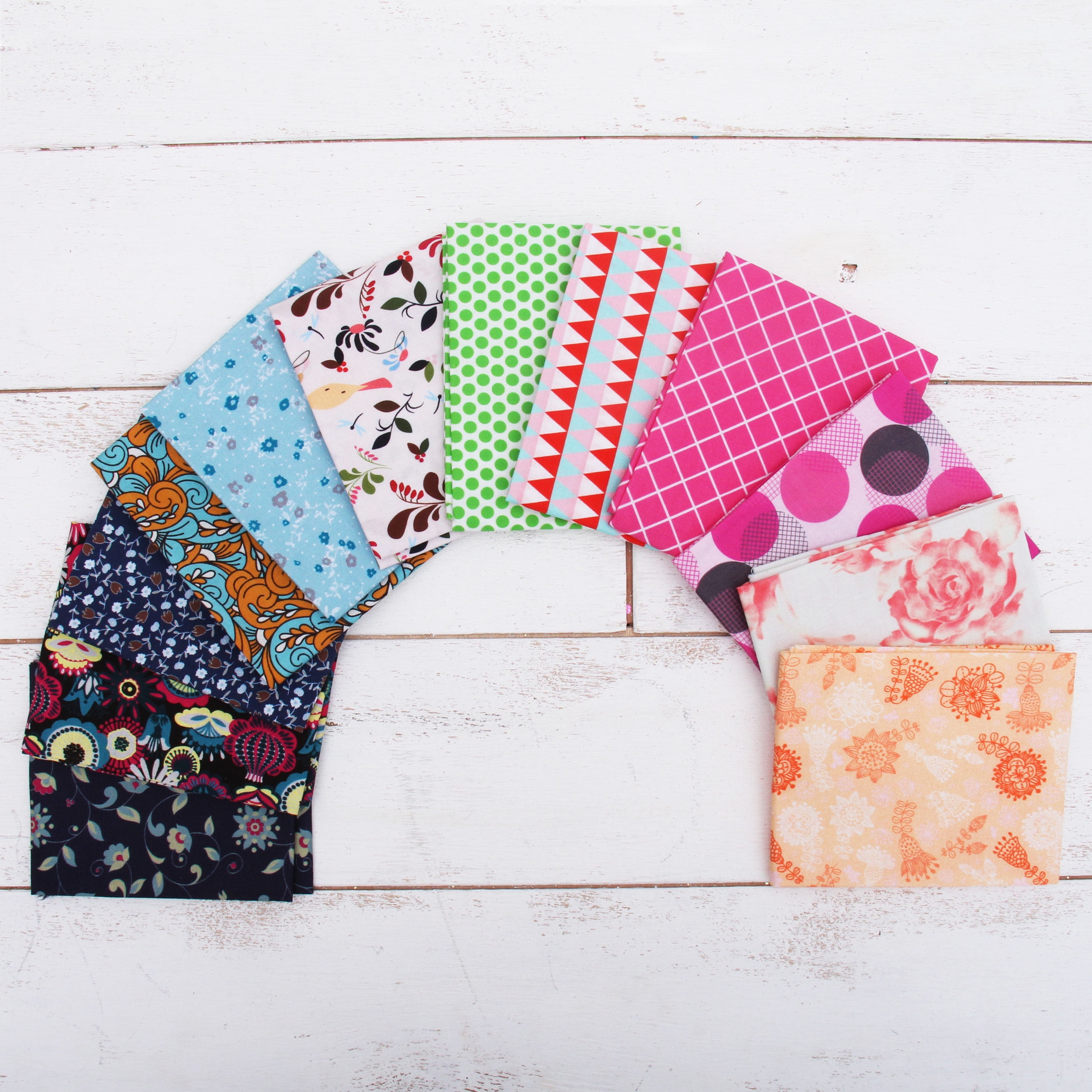 Threadart 12 Fat Quarters Fabric Bundles - Variety Prints 100% Cotton ...
