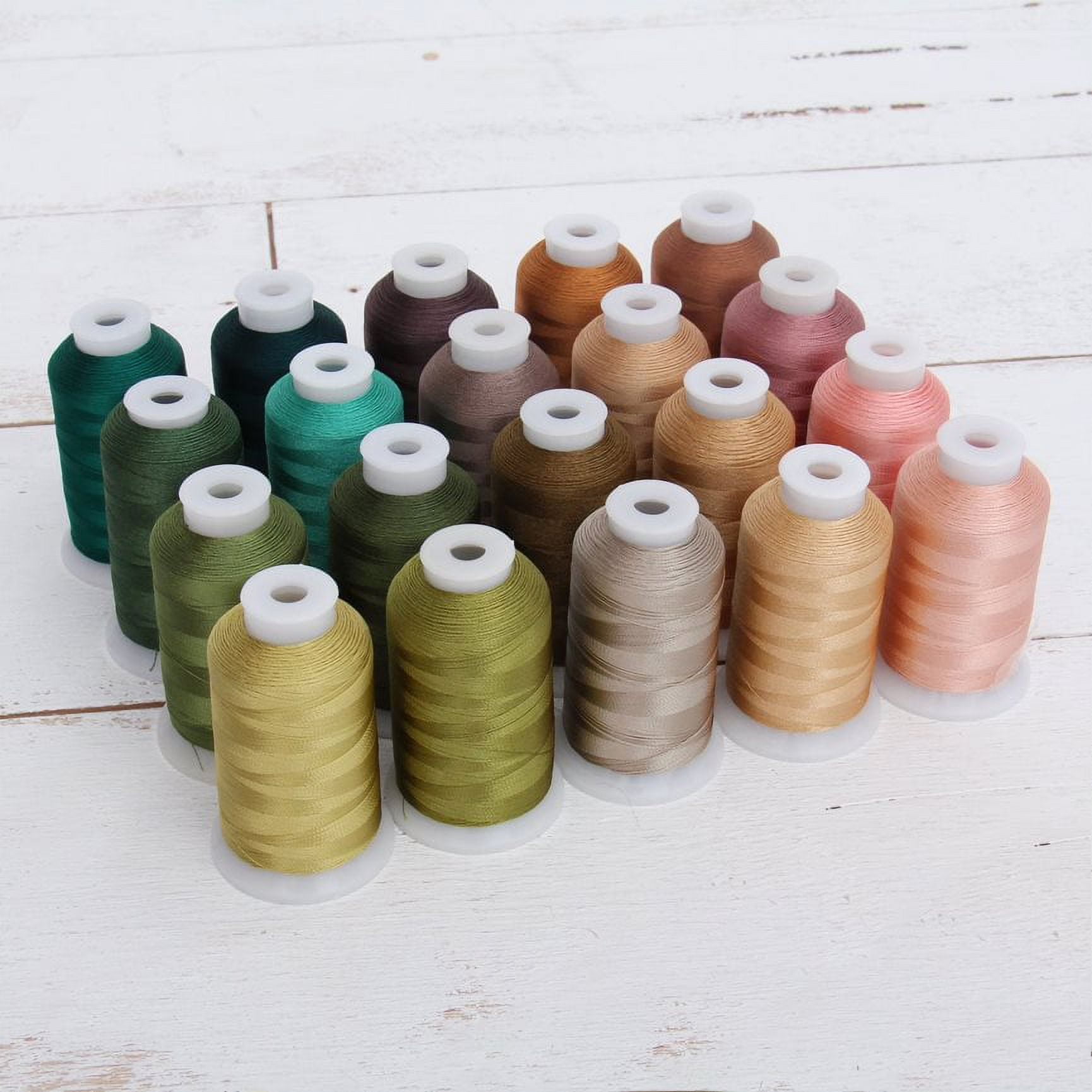 Threadart 20 Spool Polyester Embroidery Machine Thread Natural Colors ...