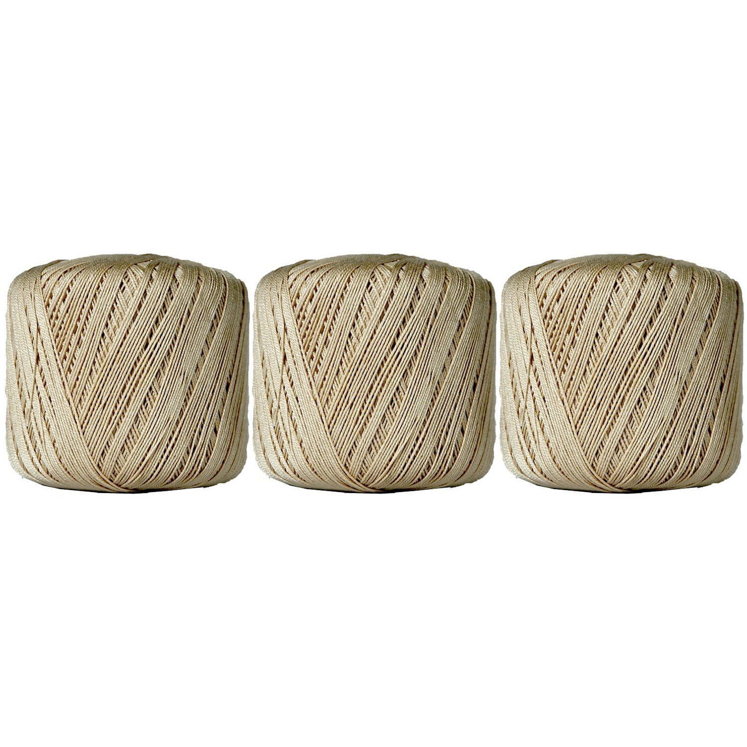 3 Ball Pack Threadart 100% Pure Cotton Crochet Thread - TAN - For ...