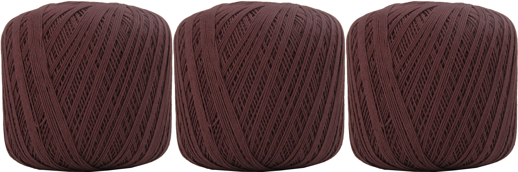 3 Ball Pack Threadart 100% Pure Cotton Crochet Thread - CHOCOLATE BROWN ...