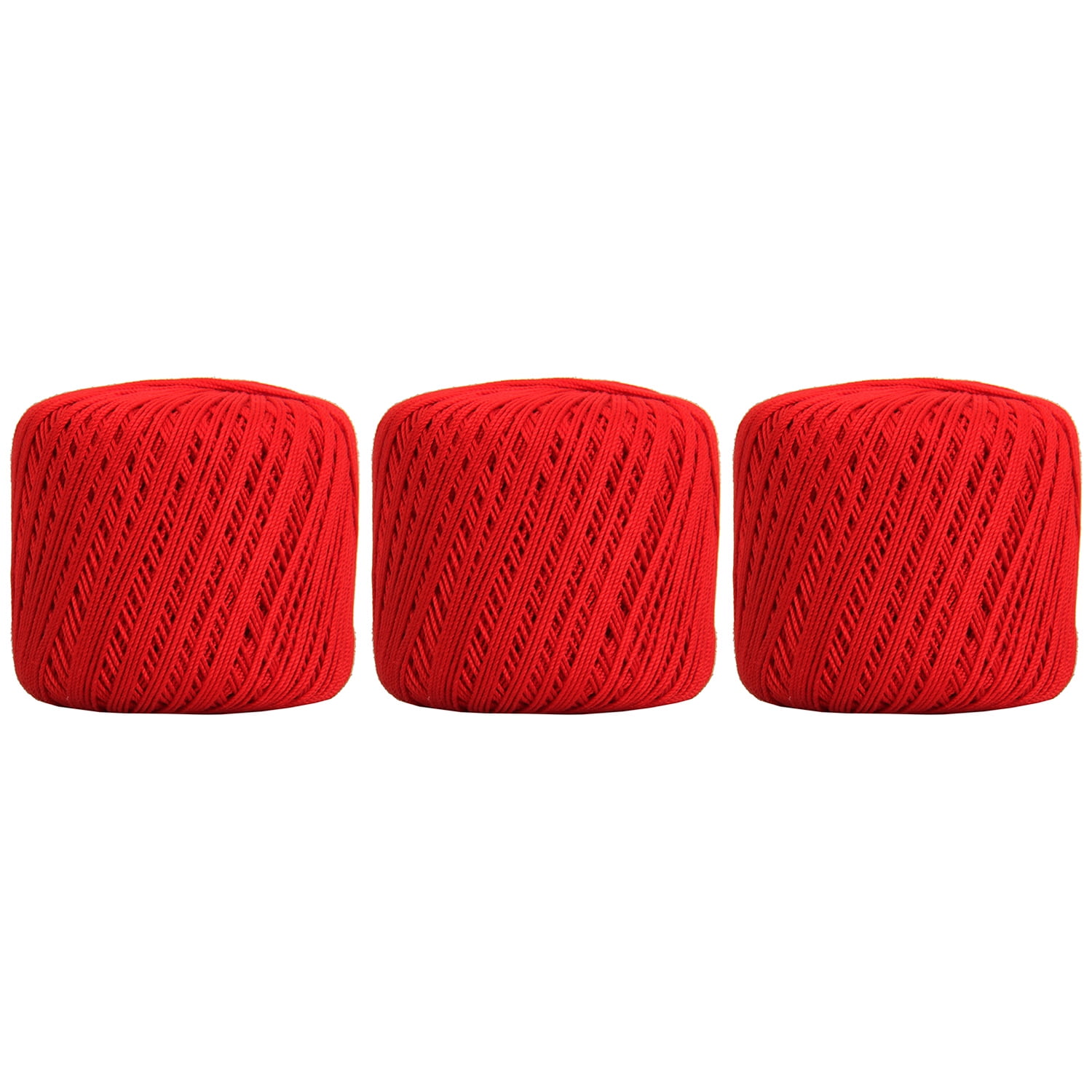 3 Ball Pack Threadart 100% Pure Cotton Crochet Thread - RED - For ...