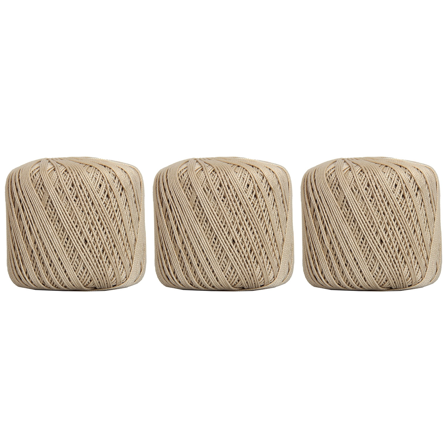3 Ball Pack Threadart 100% Pure Cotton Crochet Thread - TAN - For ...