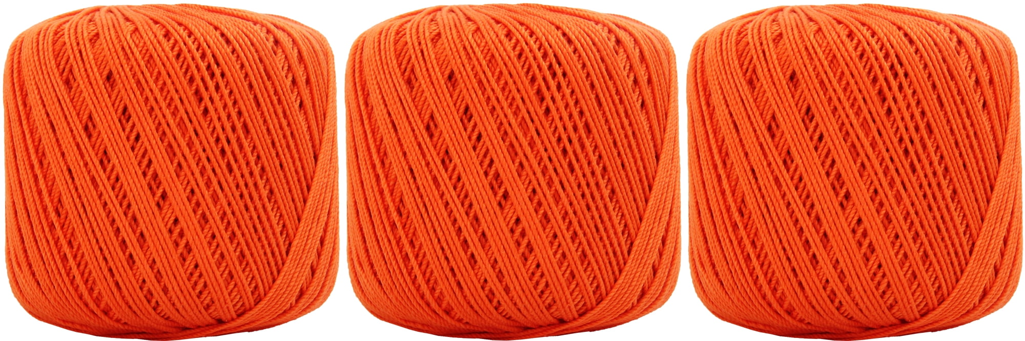 3 Ball Pack Threadart 100% Pure Cotton Crochet Thread - ORANGE - For ...