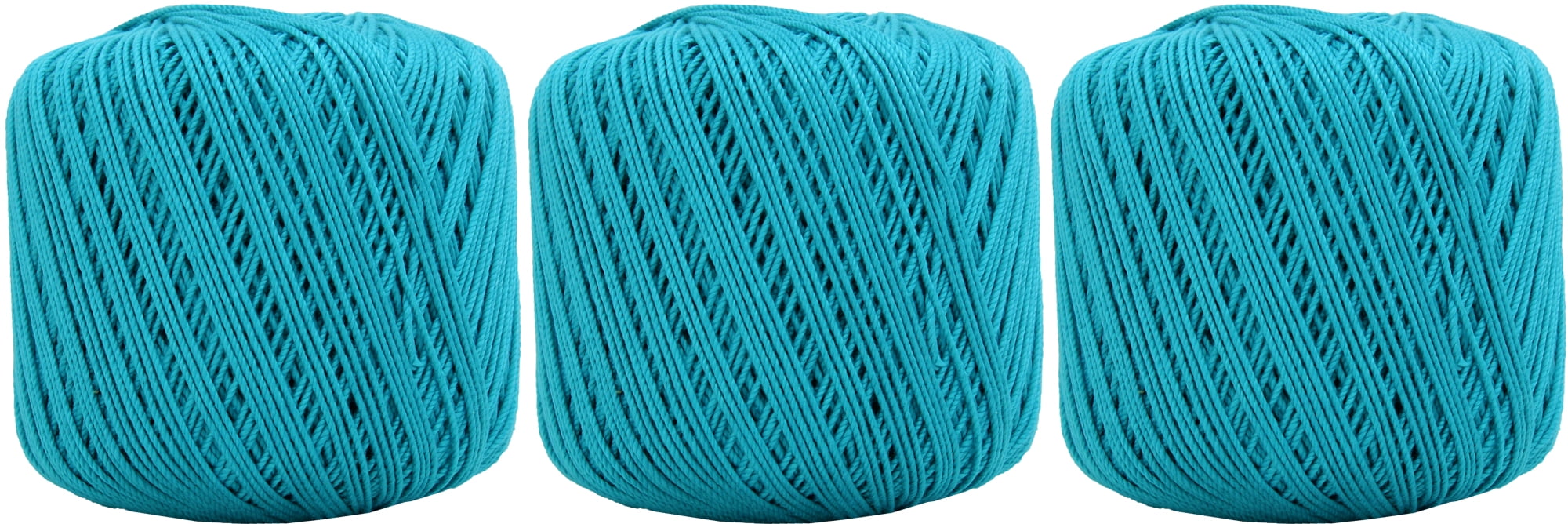 3 Ball Pack Threadart 100% Pure Cotton Crochet Thread - TURQUOISE - For ...