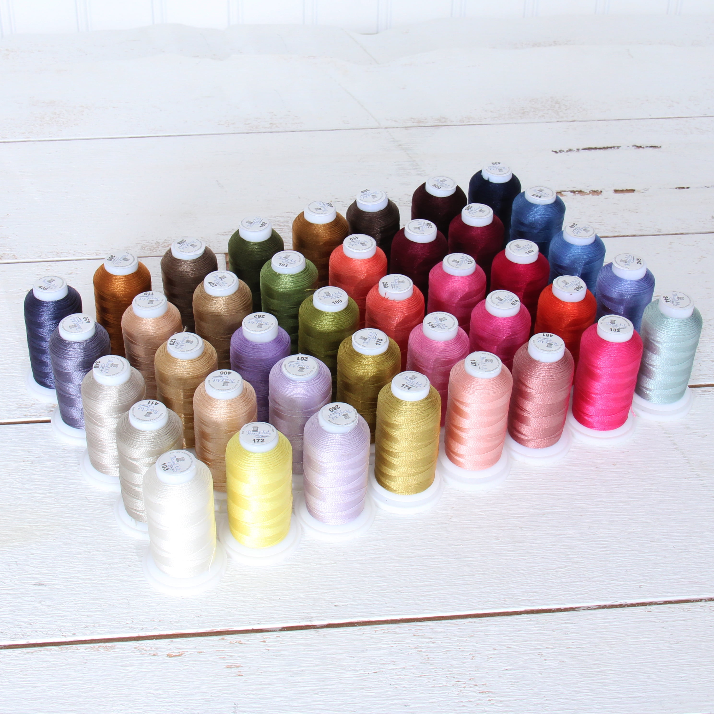 Threadart 40 Spool Polyester Embroidery Machine Thread Set Brilliant ...
