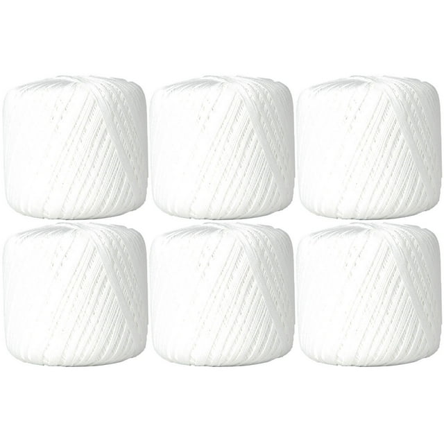 6 Ball Pack Threadart 100% Pure Cotton Crochet Thread - WHITE - For ...
