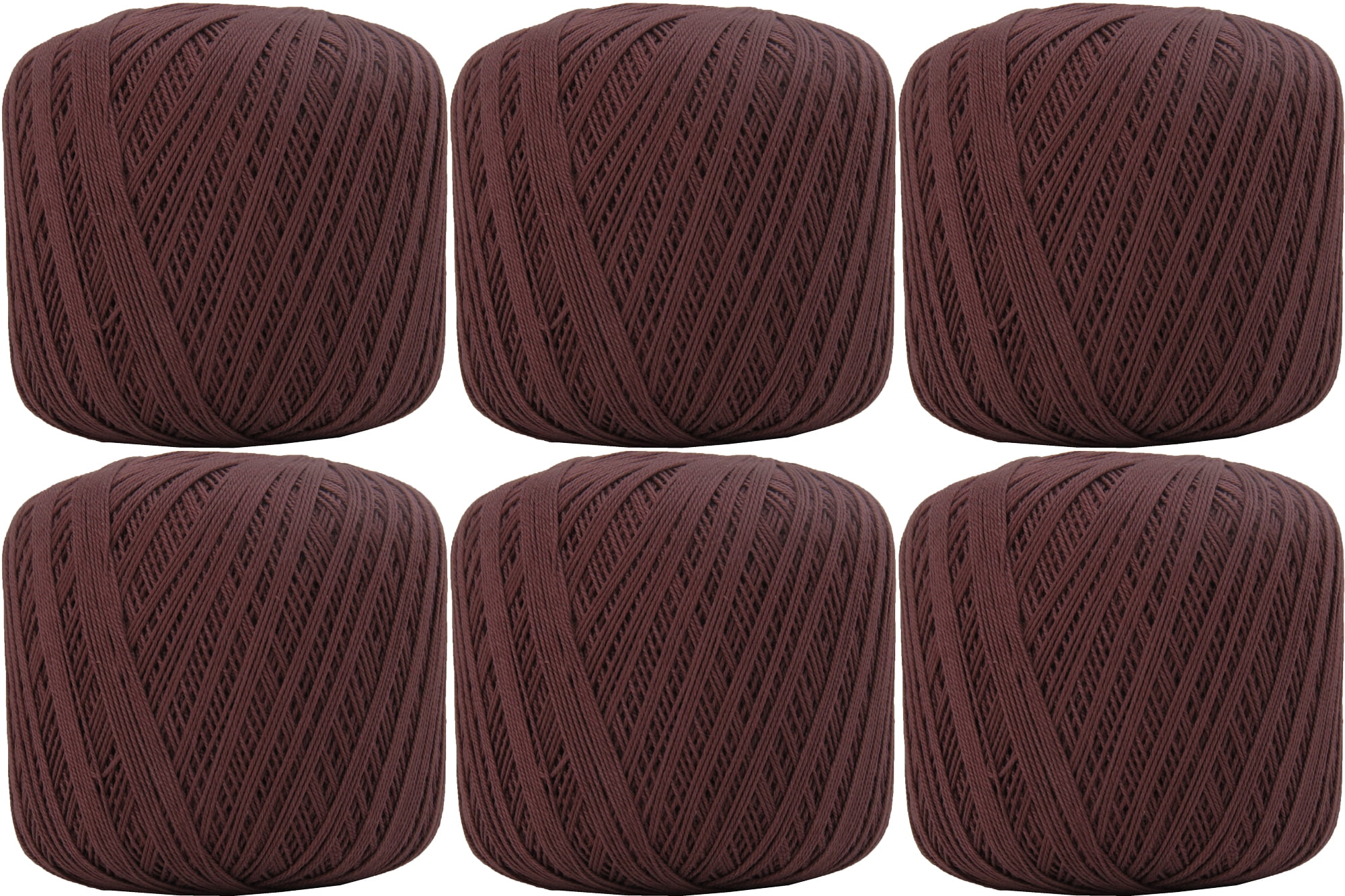 6 Ball Pack Threadart 100% Pure Cotton Crochet Thread - CHOCOLATE BROWN ...