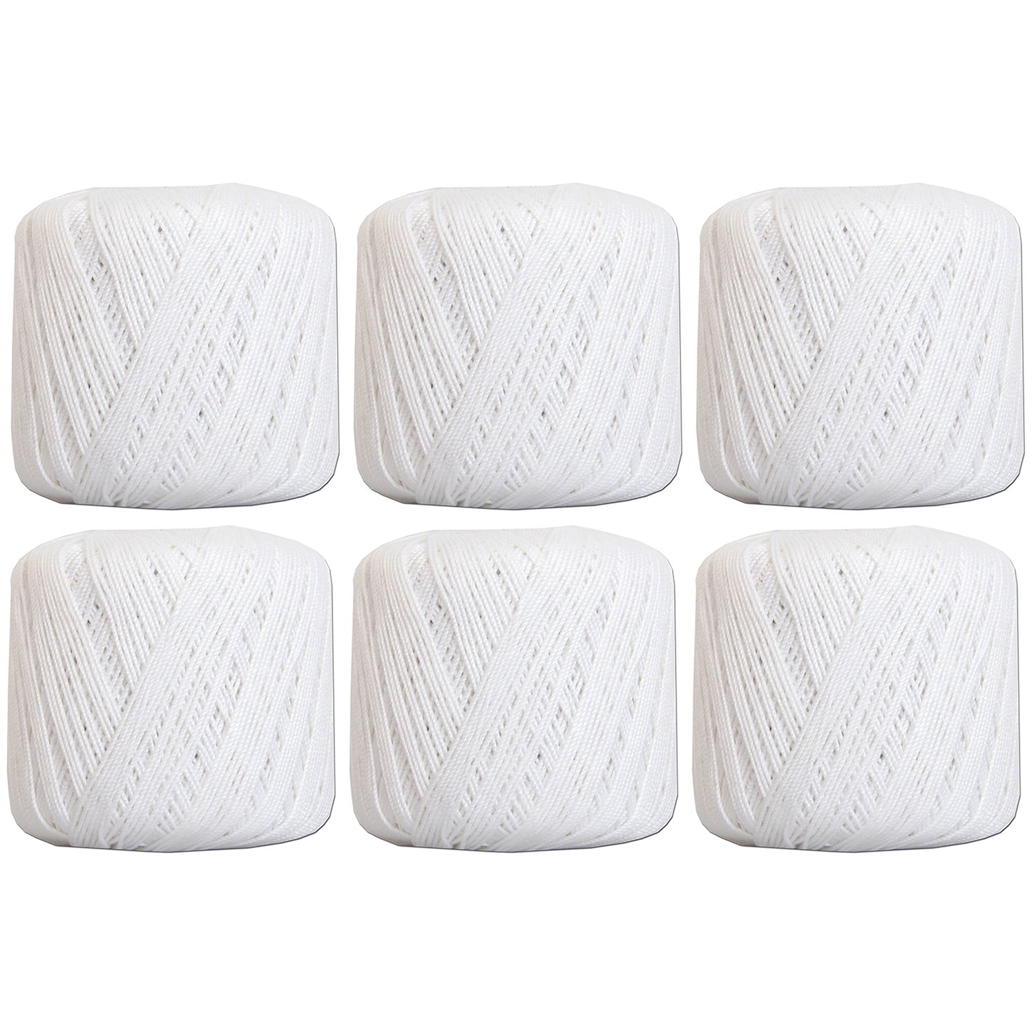 6 Ball Pack Threadart 100% Pure Cotton Crochet Thread - WHITE - For ...