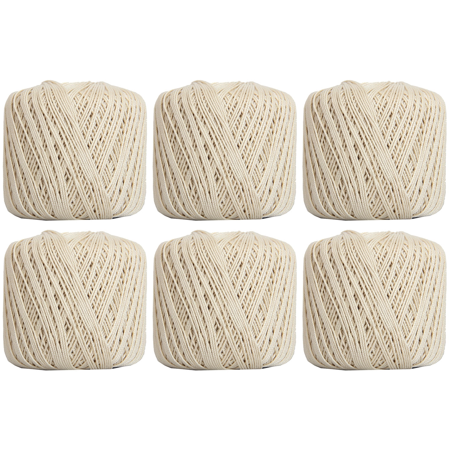 6 Ball Pack Threadart 100% Pure Cotton Crochet Thread - NATURAL - For ...