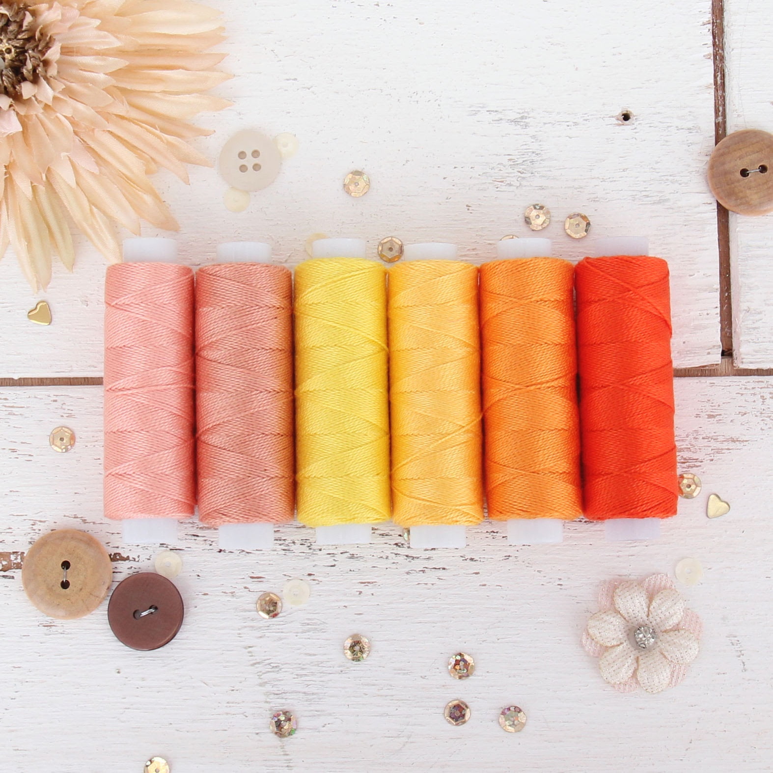 Threadart 6 Color Pearl Cotton Thread Set Sunset Shades | 75yd Spools ...