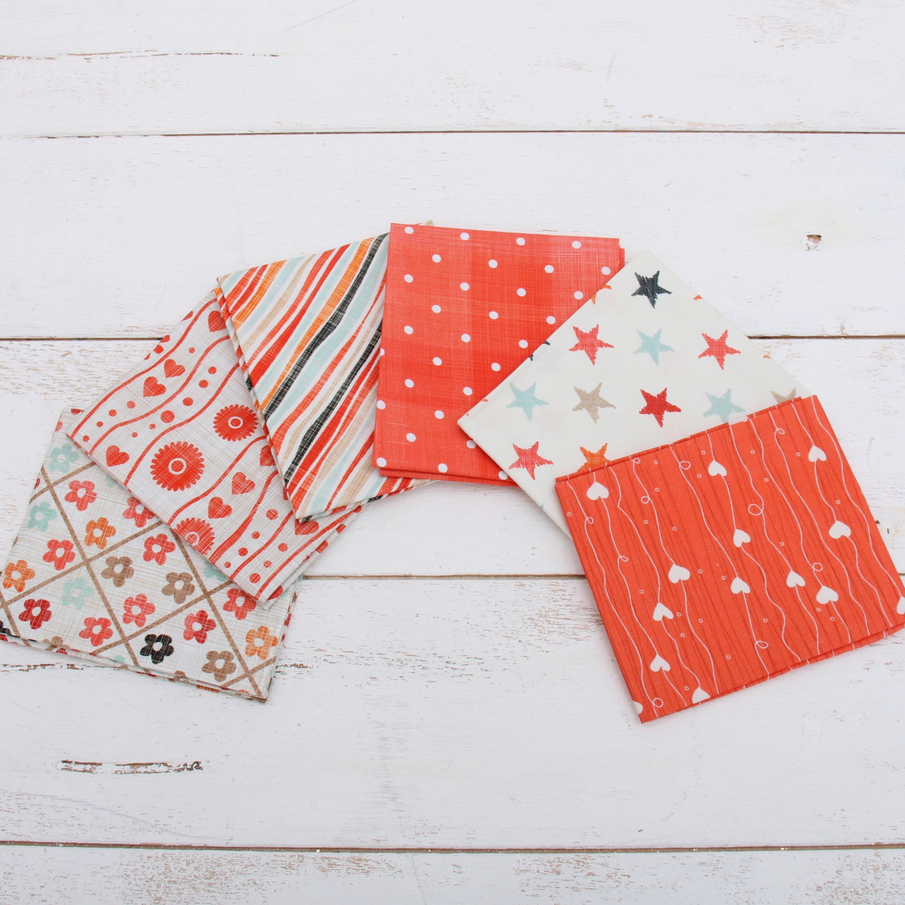 Threadart 6-Piece Pack Fat Quarter Bundles - Orange Color Builder ...