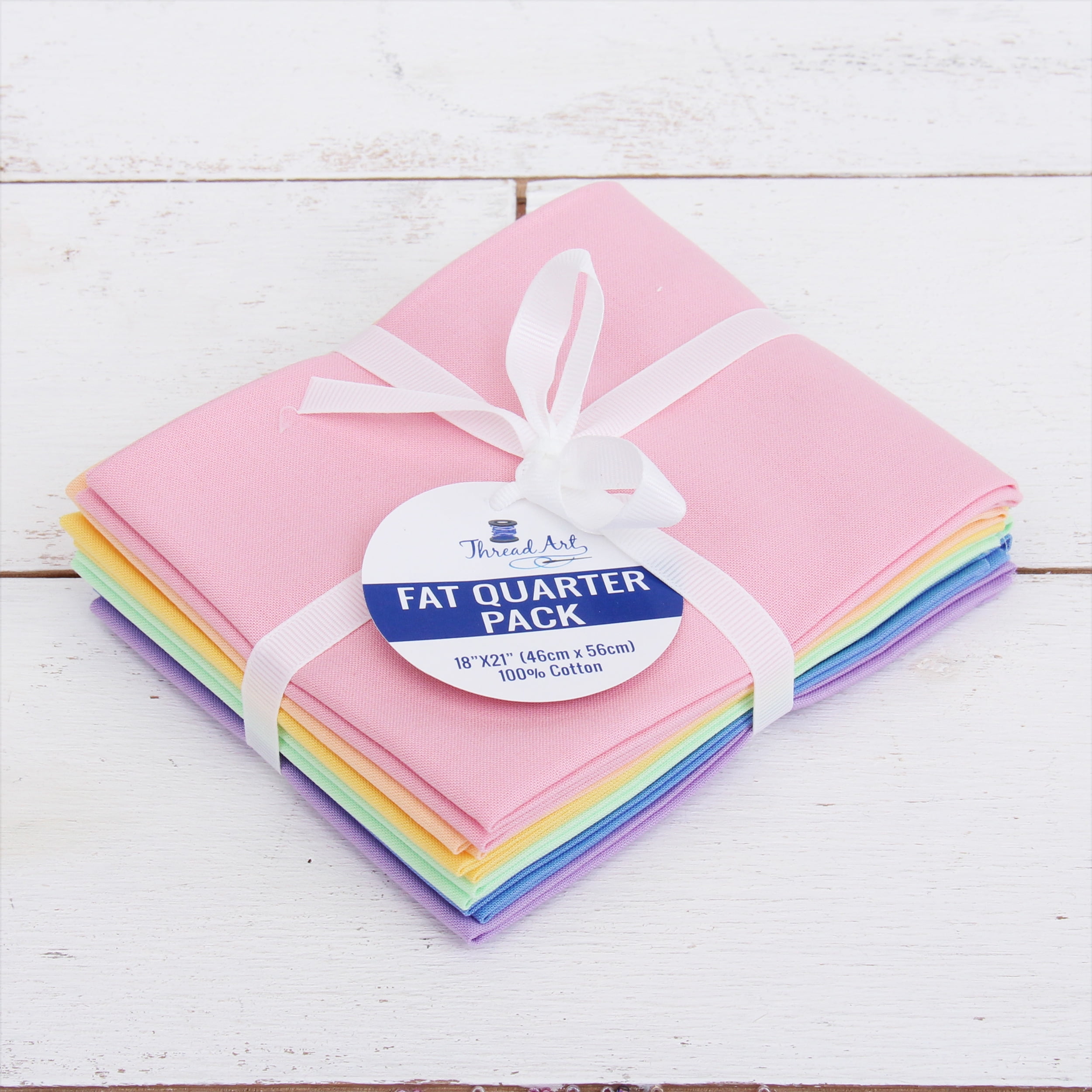 Threadart 6 Fat Quarters Fabric Bundles - Pastel Solids 100% Cotton ...