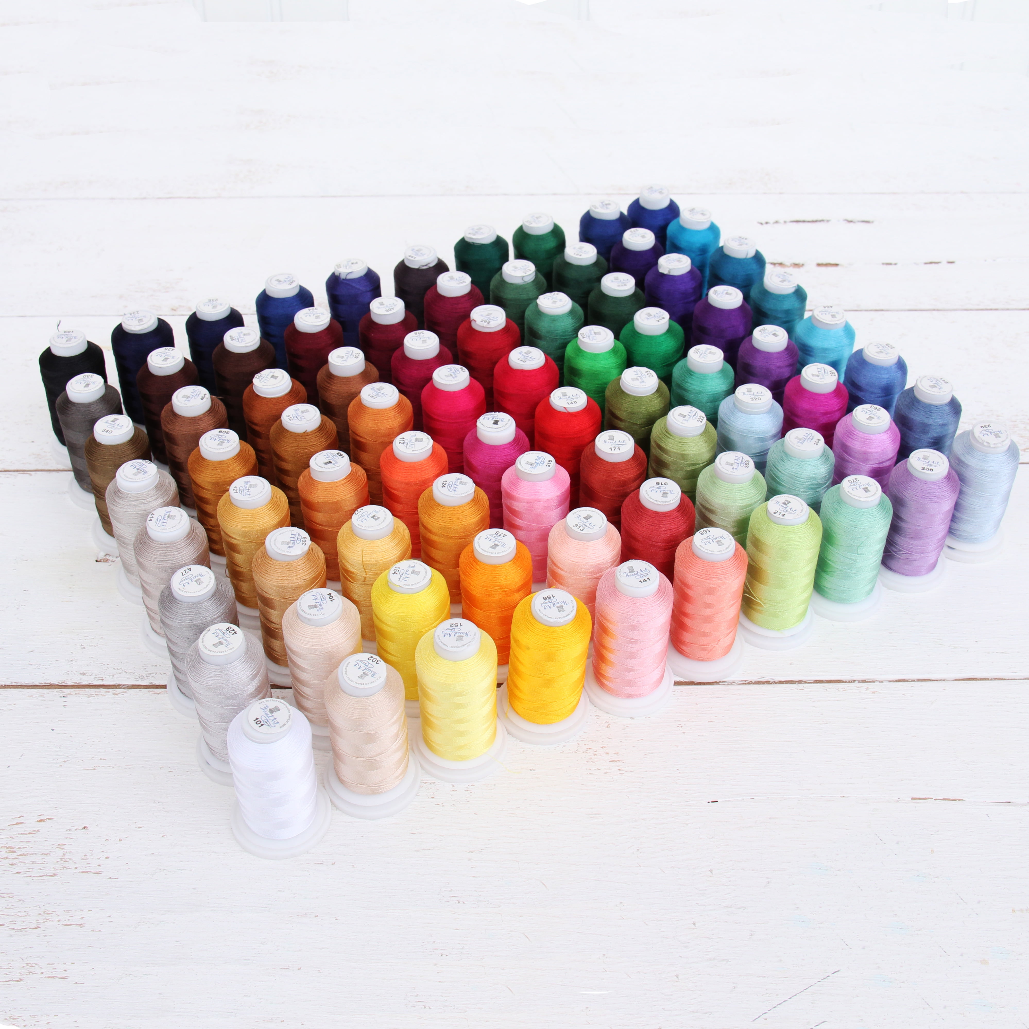 Threadart 80 Spool Polyester Embroidery Machine Thread Sets Vibrant ...