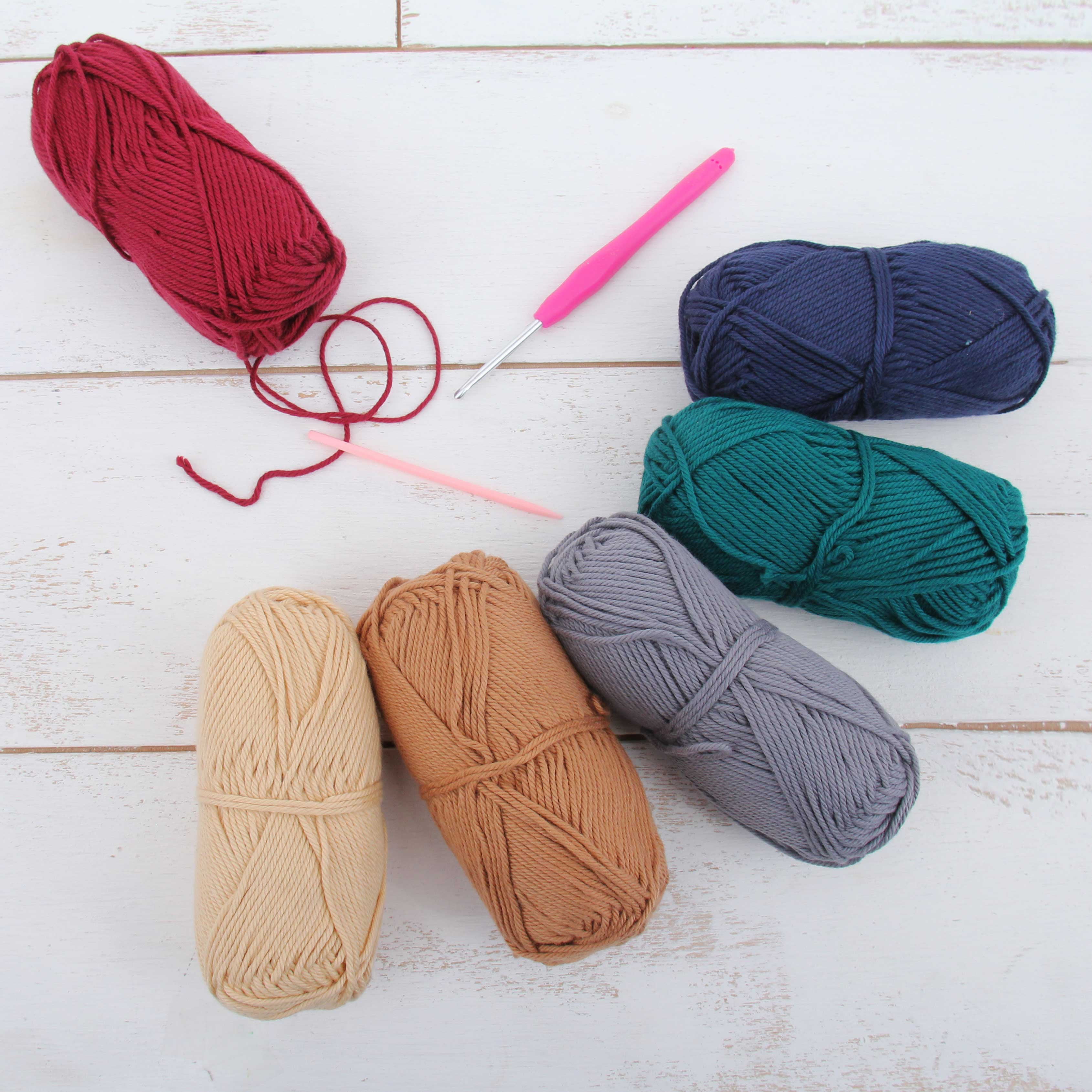 Threadart Crochet 100% Pure Cotton Size 4 Yarn Set | Gemstone Colors ...
