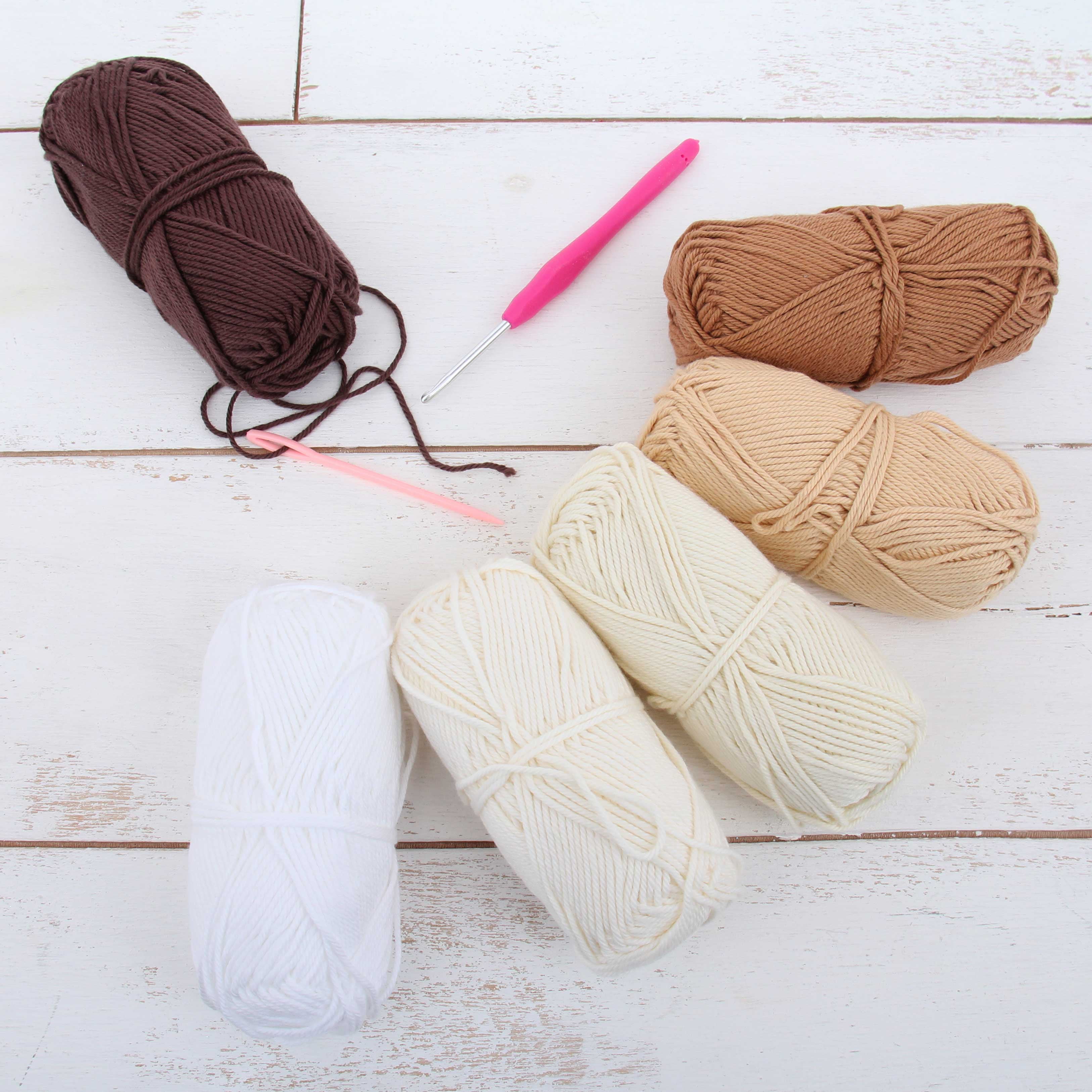 Threadart Crochet 100% Pure Cotton Size 4 Yarn Set | Neutral Colors ...