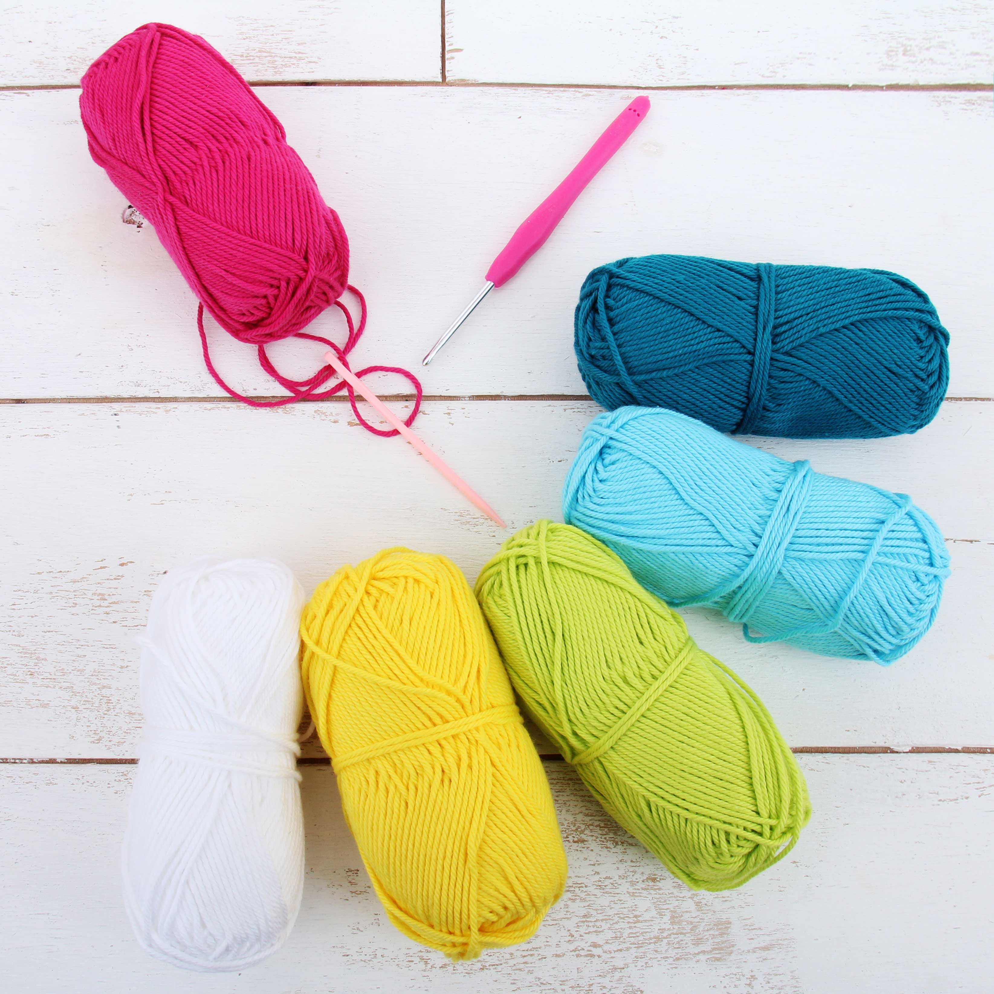 Threadart Crochet 100% Pure Cotton Size 4 Yarn Set | Spring Flower ...