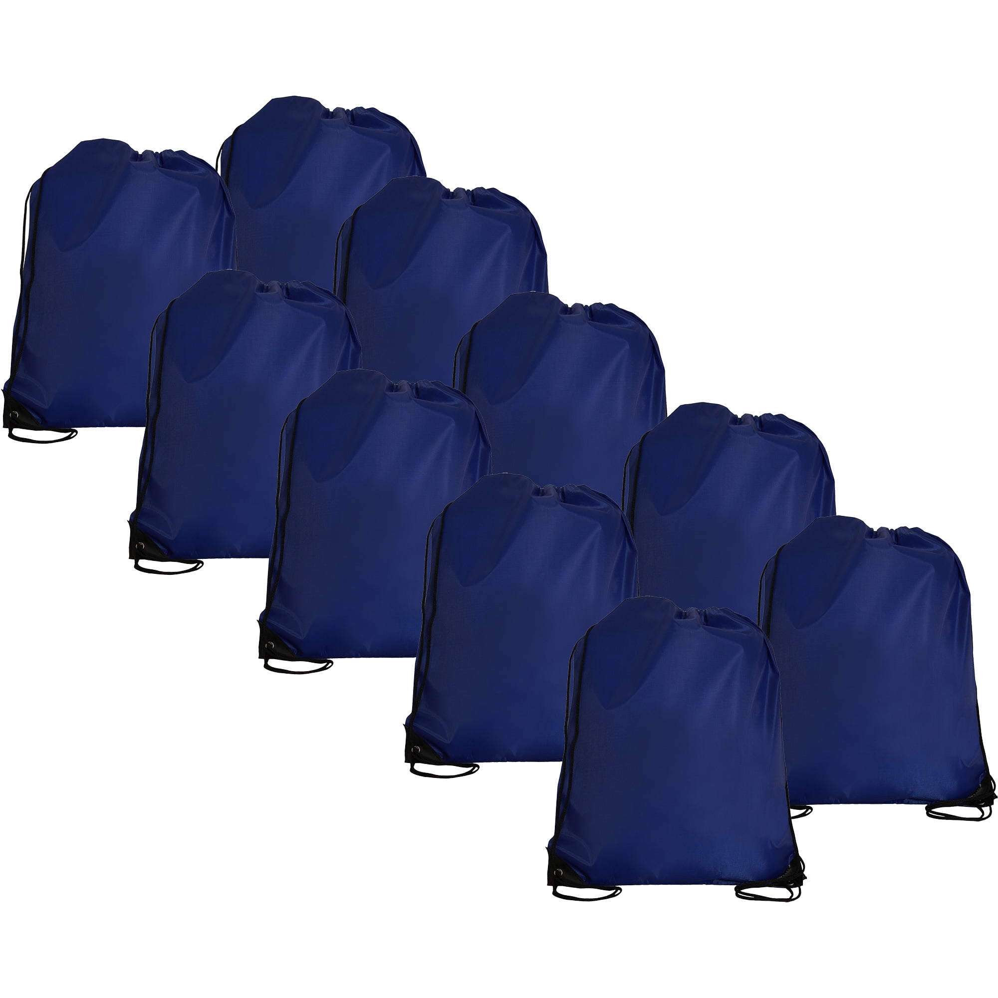 Threadart Blue Drawstring Backpacks, Pack of 10 | Sports Cinch Sack for ...
