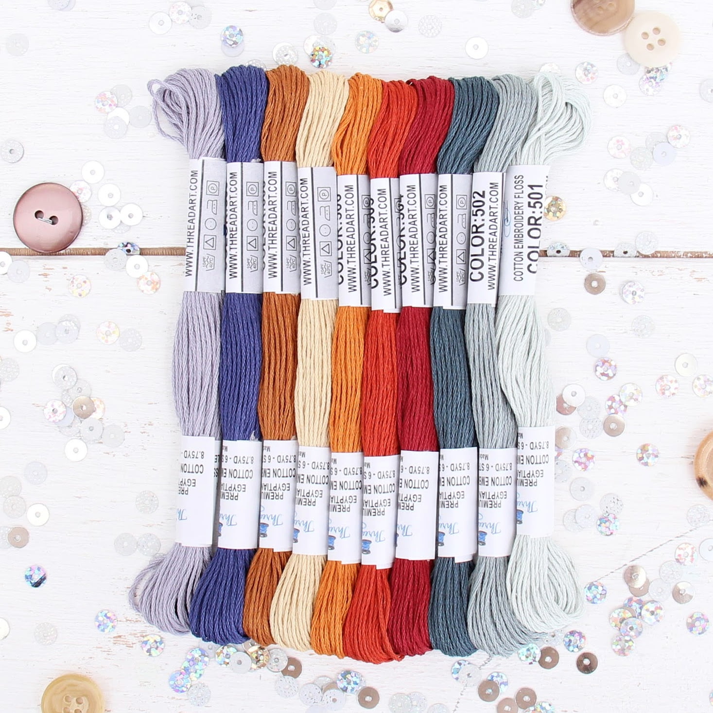 ThreadArt Premium Egyptian Long Fiber Cotton Embroidery Floss Thread ...