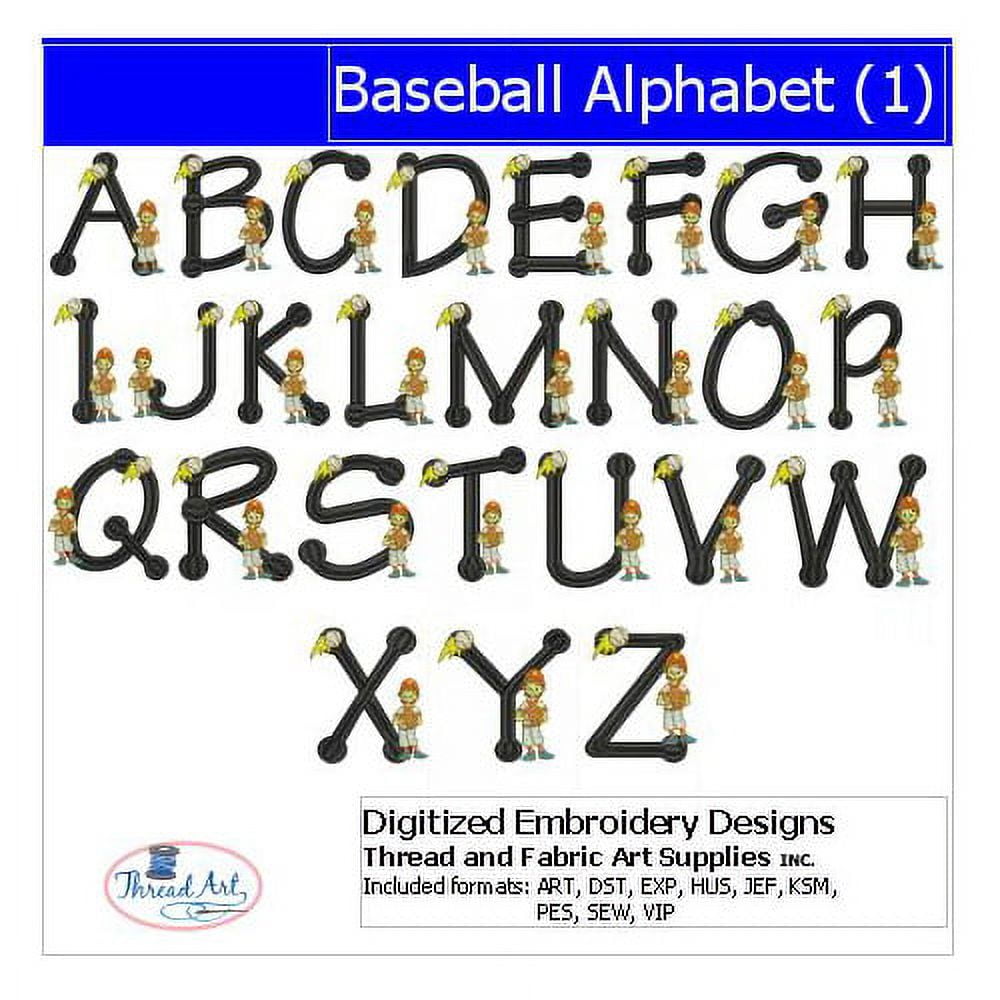 Threadart Machine Embroidery Design Bundles - Alphabet Sets - Baseball ...