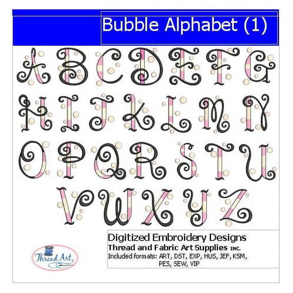 Threadart Machine Embroidery Design Bundles - Alphabet Sets - Bubble ...