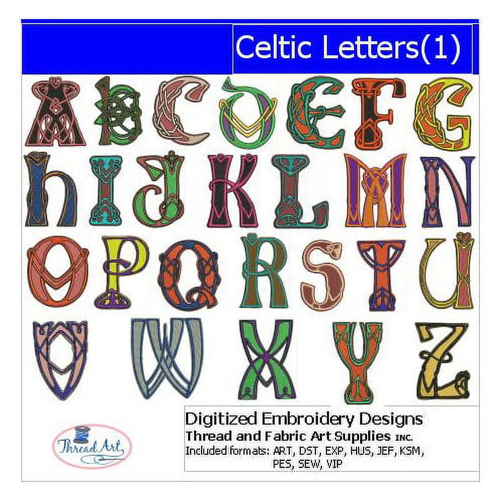Threadart Machine Embroidery Design Bundles - Alphabet Sets - Celtic ...