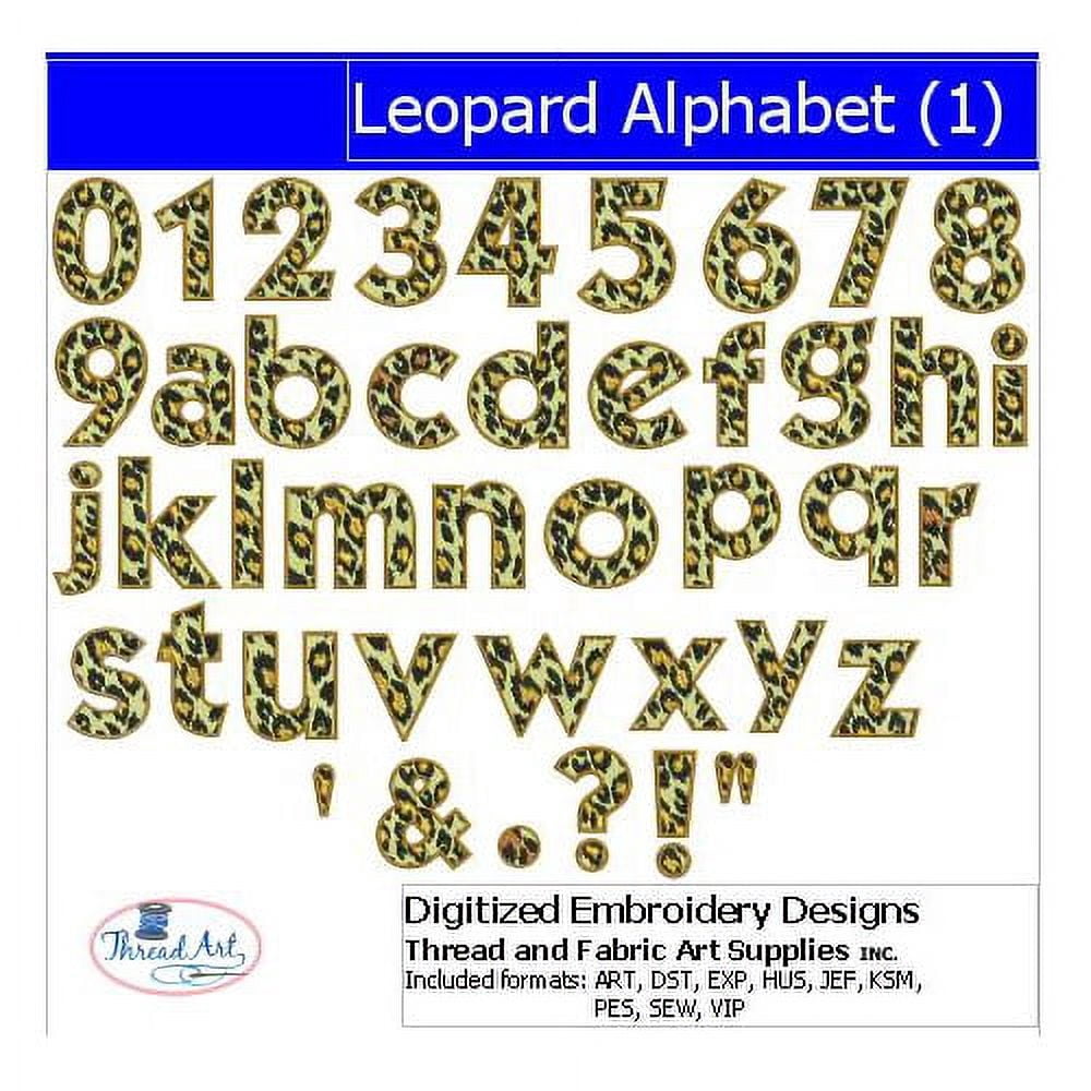 Threadart Machine Embroidery Design Bundles - Alphabet Sets - Leopard ...