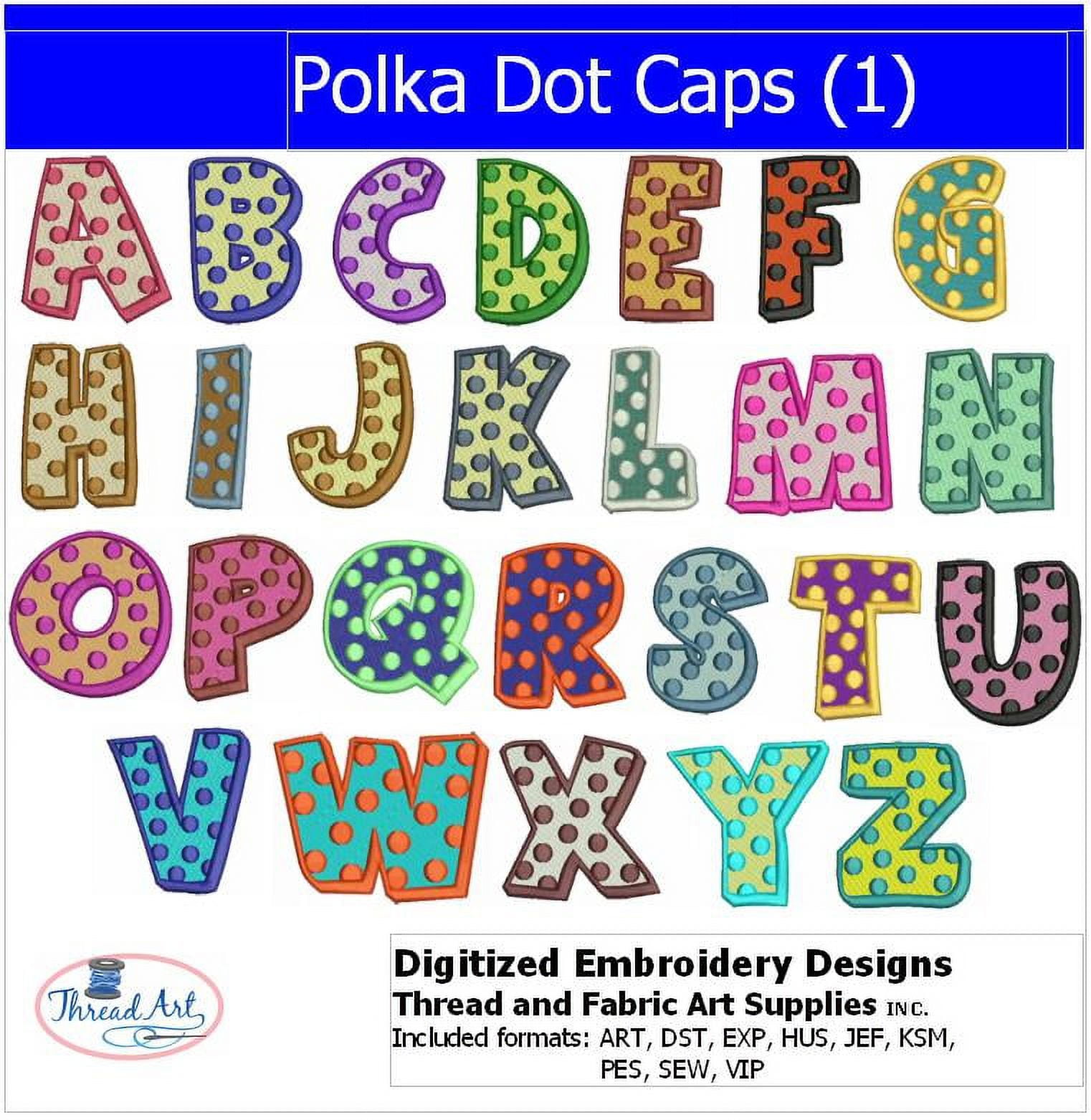 Threadart Machine Embroidery Design Bundles - Alphabet Sets - Polka Dot ...