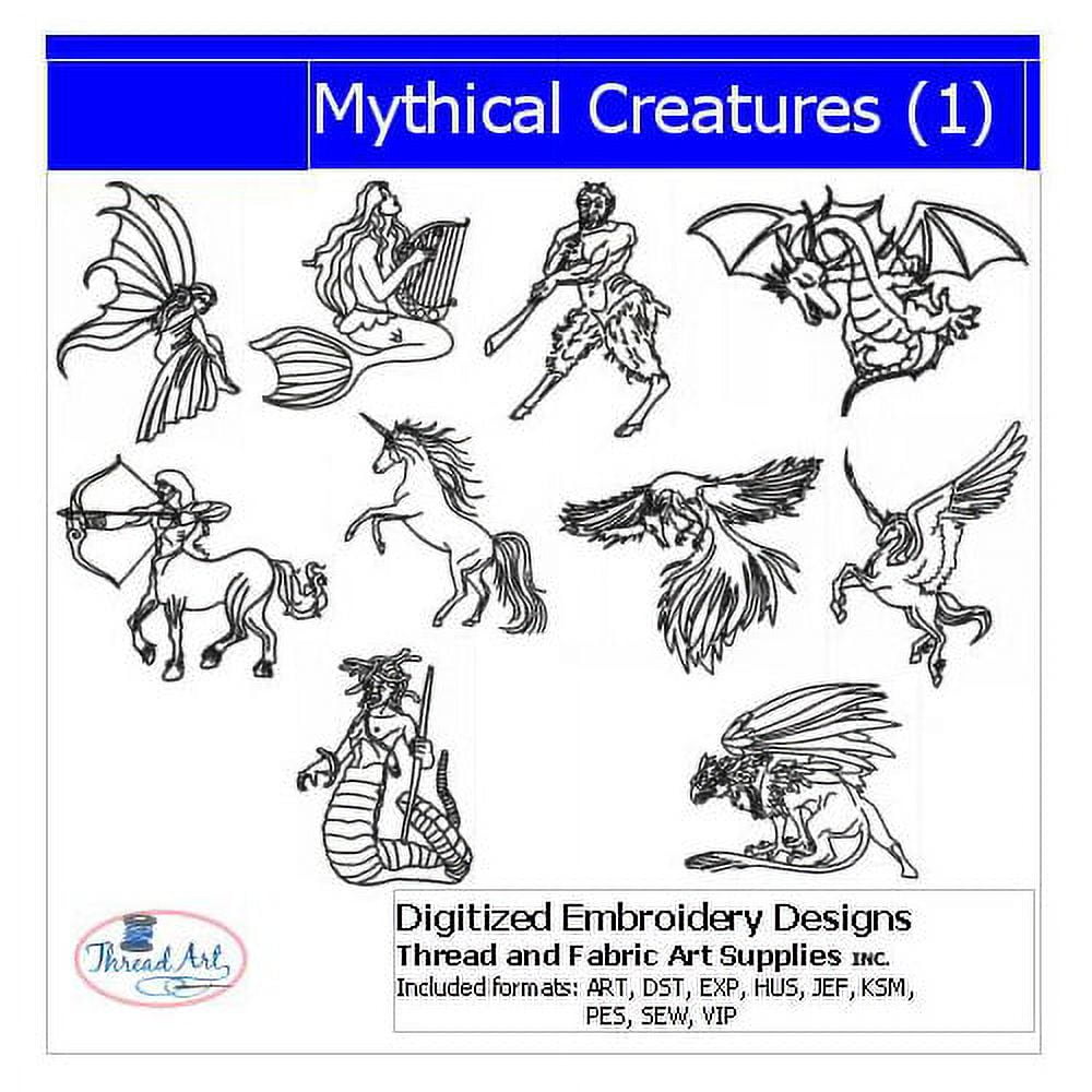 Threadart Machine Embroidery Design Bundles - Animal Sets - Mythical ...
