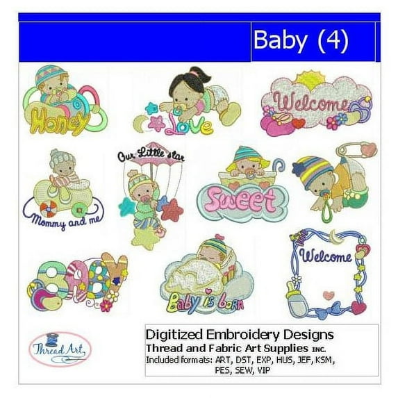 Threadart Machine Embroidery Design Bundles - Children Sets - Baby(4 ...