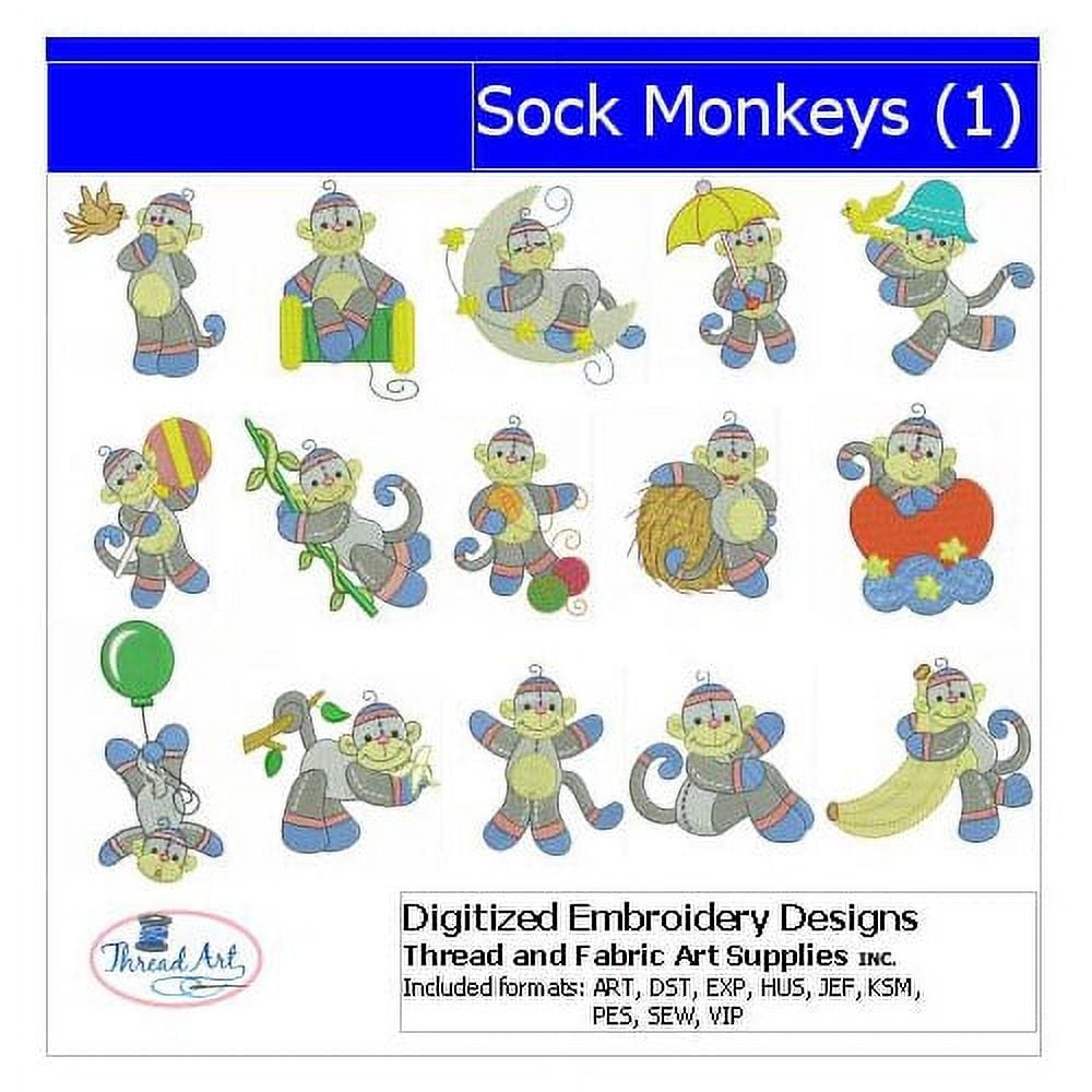 Threadart Machine Embroidery Design Bundles - Children Sets - Sock ...
