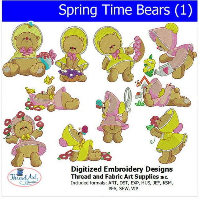 Threadart Machine Embroidery Design Bundles - Children Sets - Spring ...