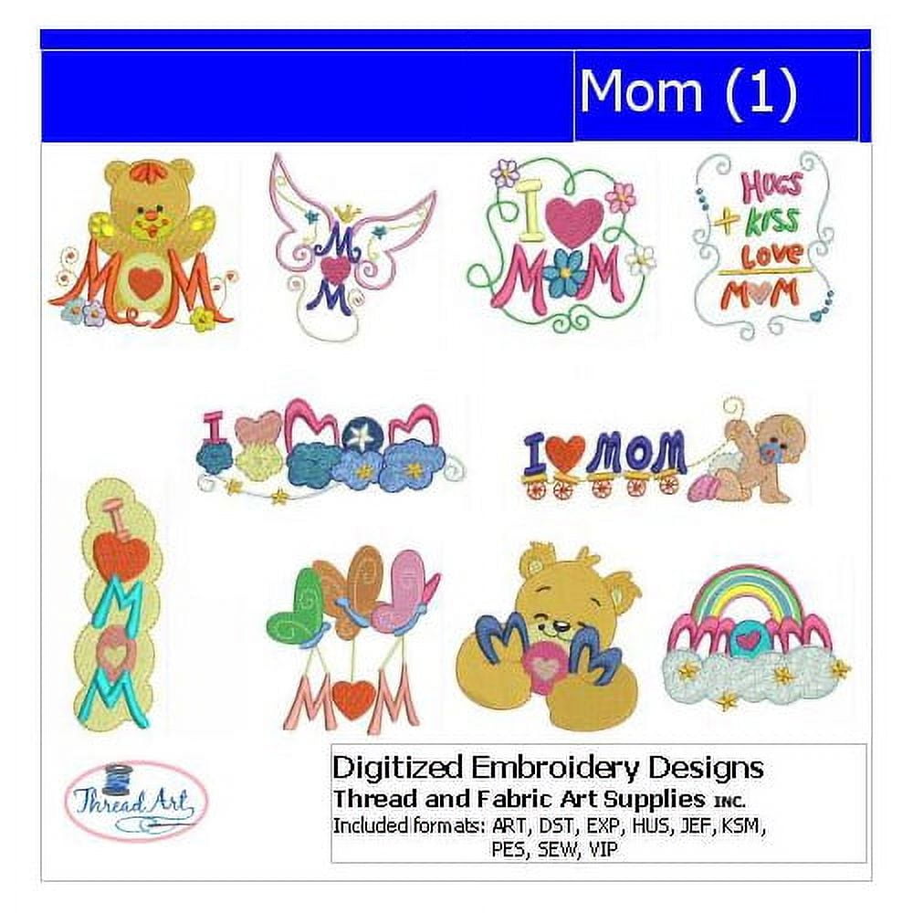 Threadart Machine Embroidery Design Bundles - Holiday Sets - Mom(1 ...