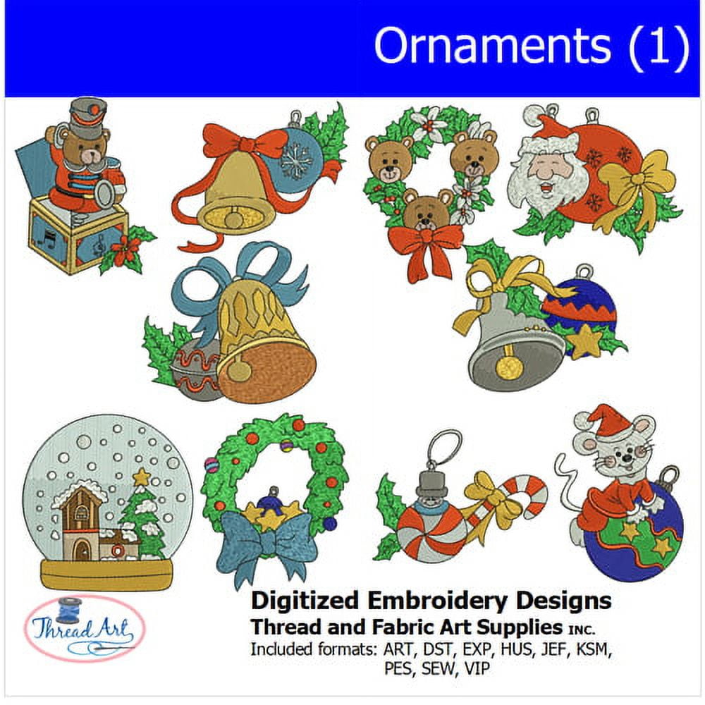 Threadart Machine Embroidery Design Bundles - Holiday Sets - Ornaments ...